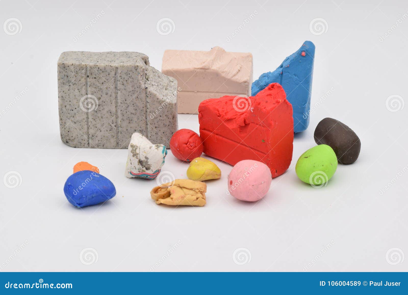 Colorful Clay Bits on White Stock Image - Image of chunks, create ...