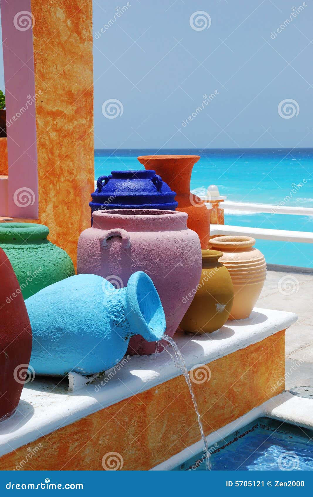 Colorful clay pots stock image. Image of mexico, vacation - 5705121
