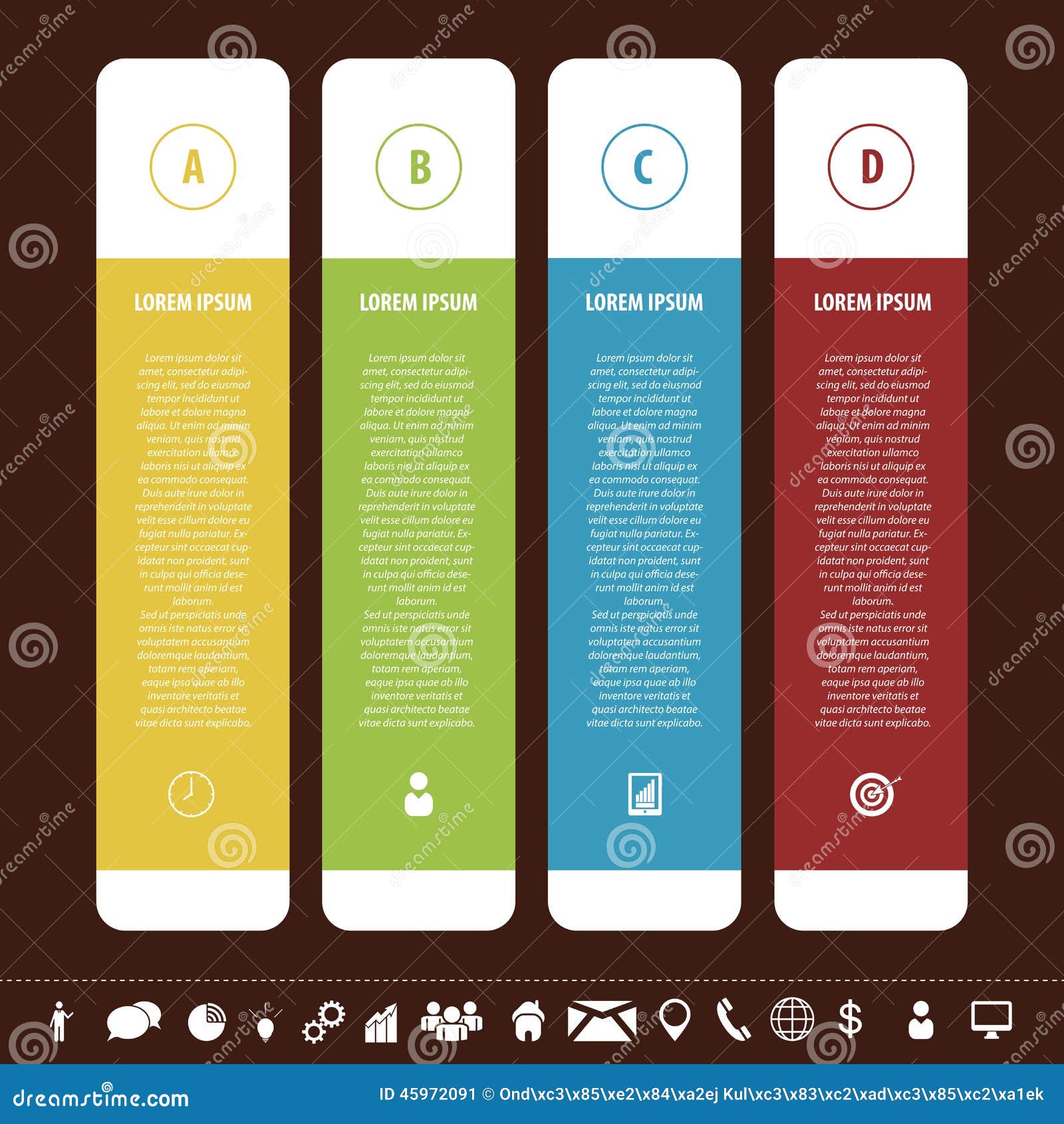 Colorful Clean Banners Template with Icons. Infographics Vector Stock ...
