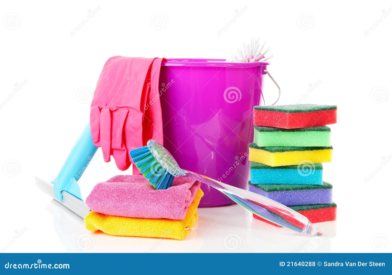 Colorful Cleaning Equipment Stock Photo - Image of hygiene, gloves ...