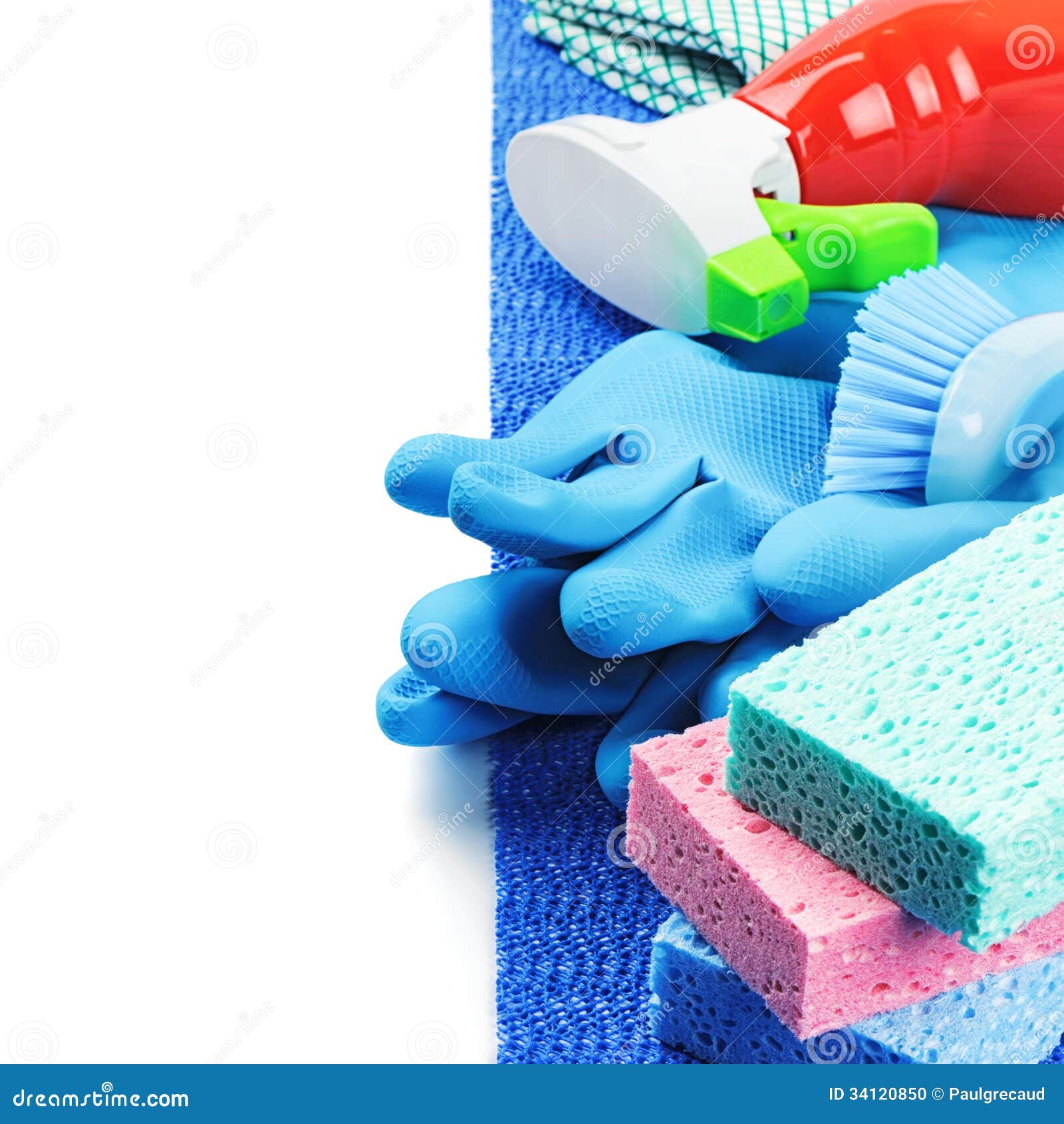Colorful cleaning products stock photo. Image of copyspace - 34120850