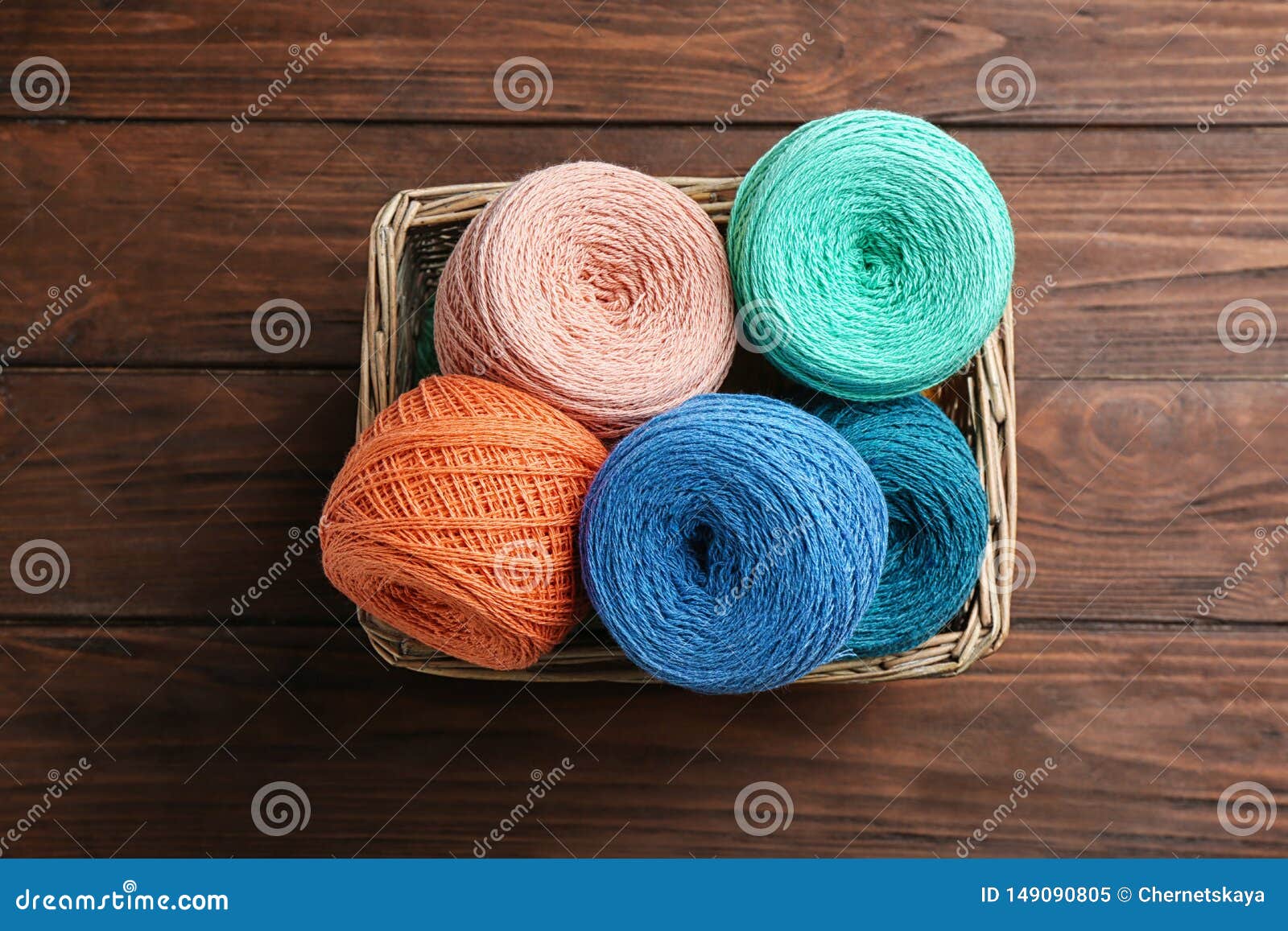 Colorful Clews Of Natural Wool On A Loom. Various Yarn On Weaving ...