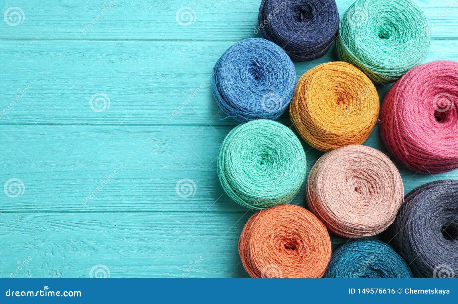 Colorful Clews Of Natural Wool On A Loom. Various Yarn On Weaving ...