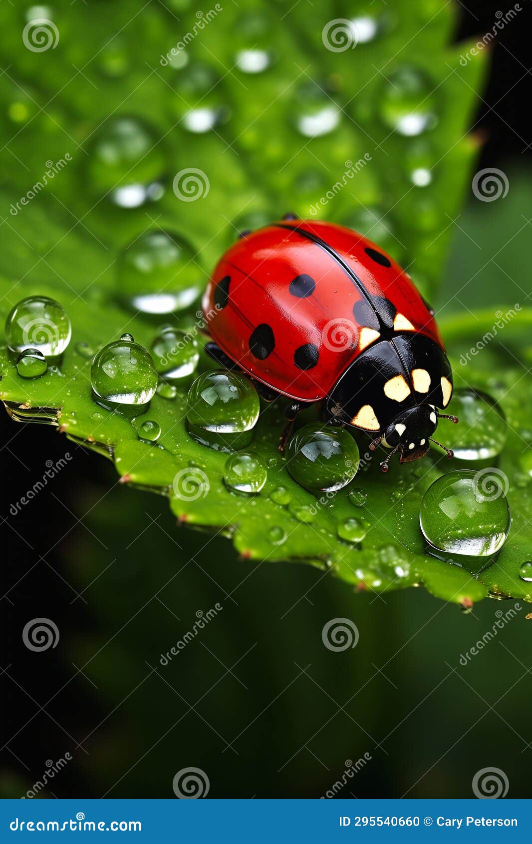 Ladybug On Leaf In Moody Lighting Royalty-Free Stock Photo ...