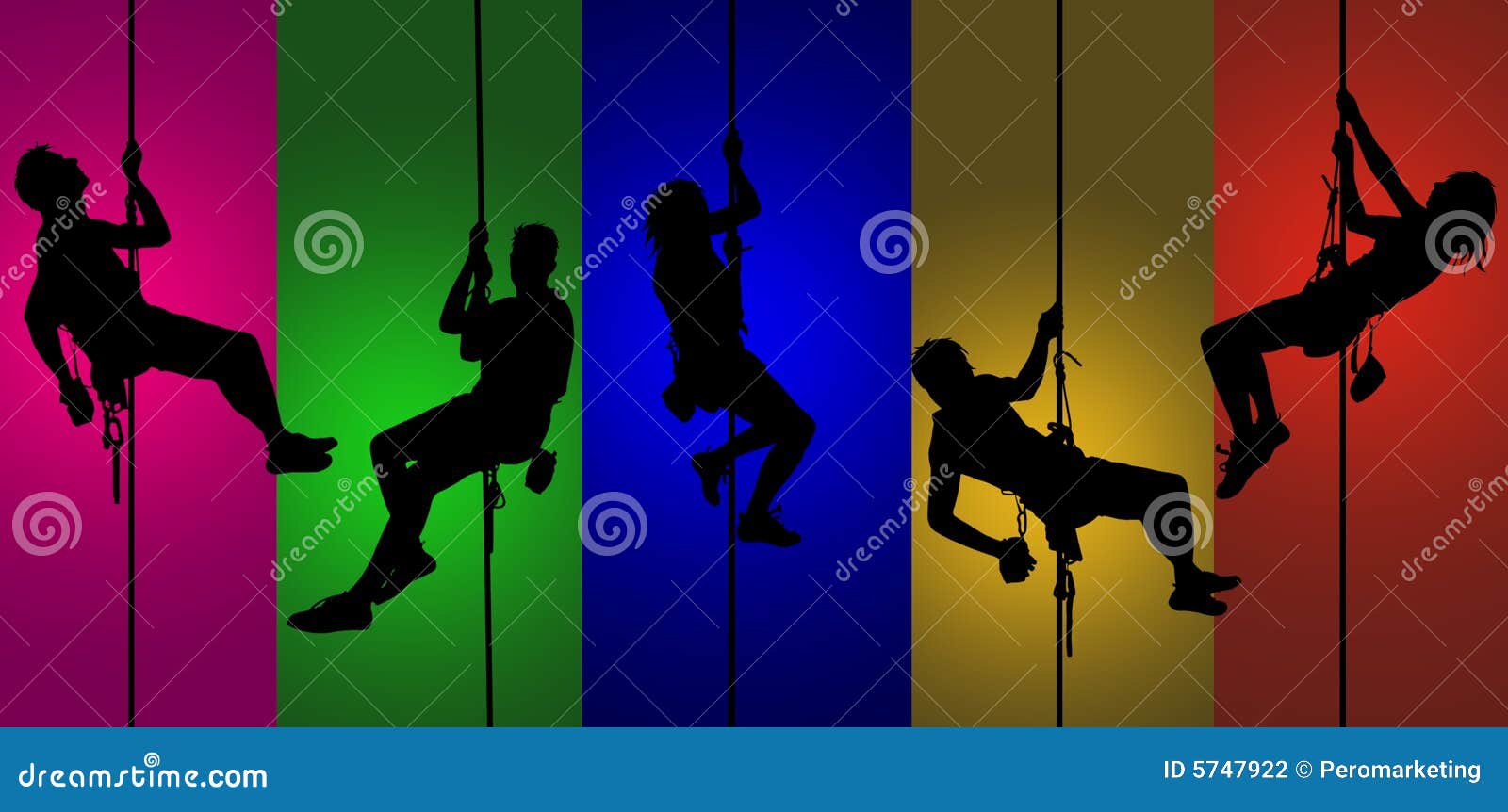 Colorful climbers stock illustration. Illustration of ropes - 5747922