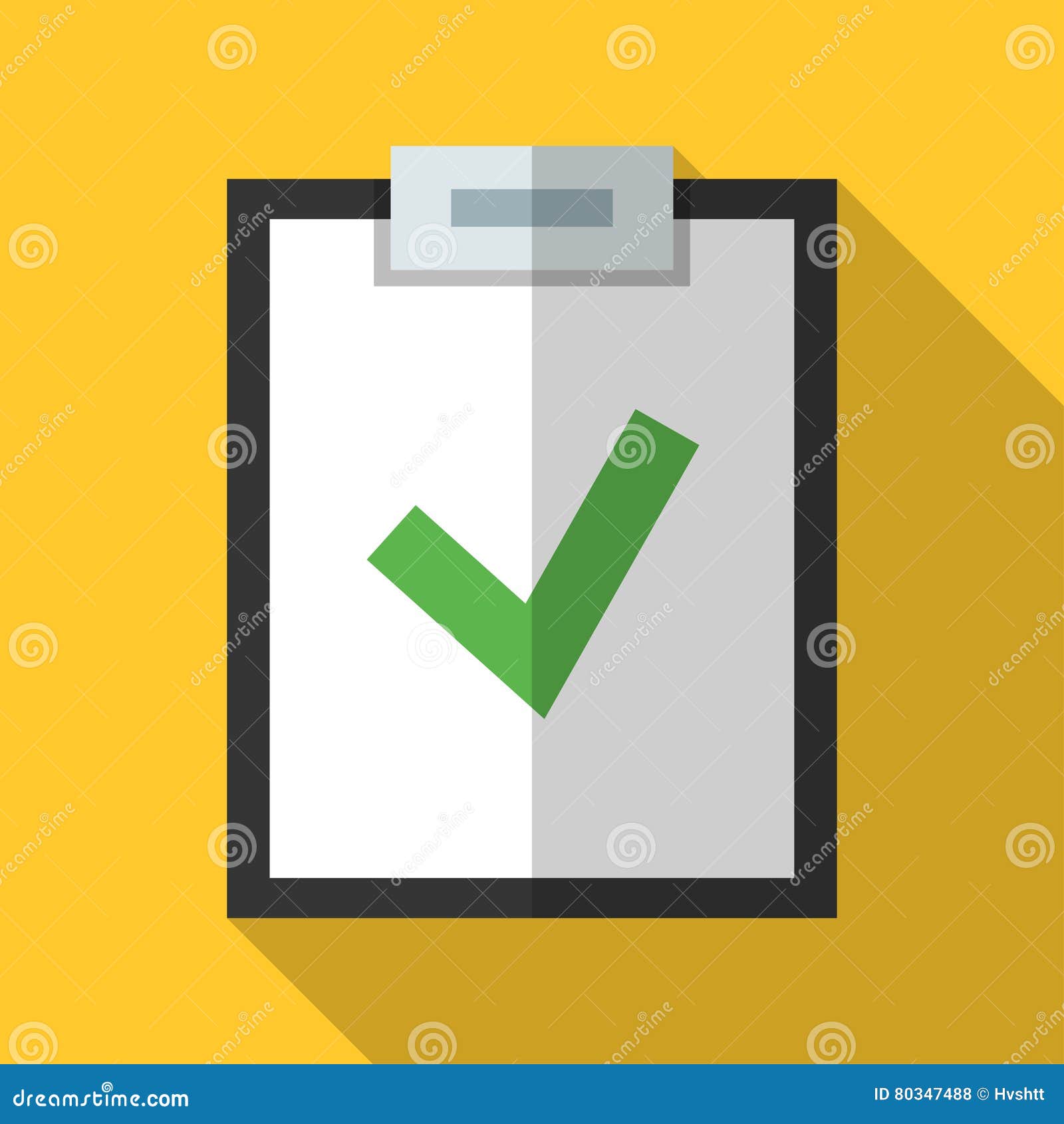 Colorful Clipboard Icon in Modern Flat Style with Long Shadow. Vector ...