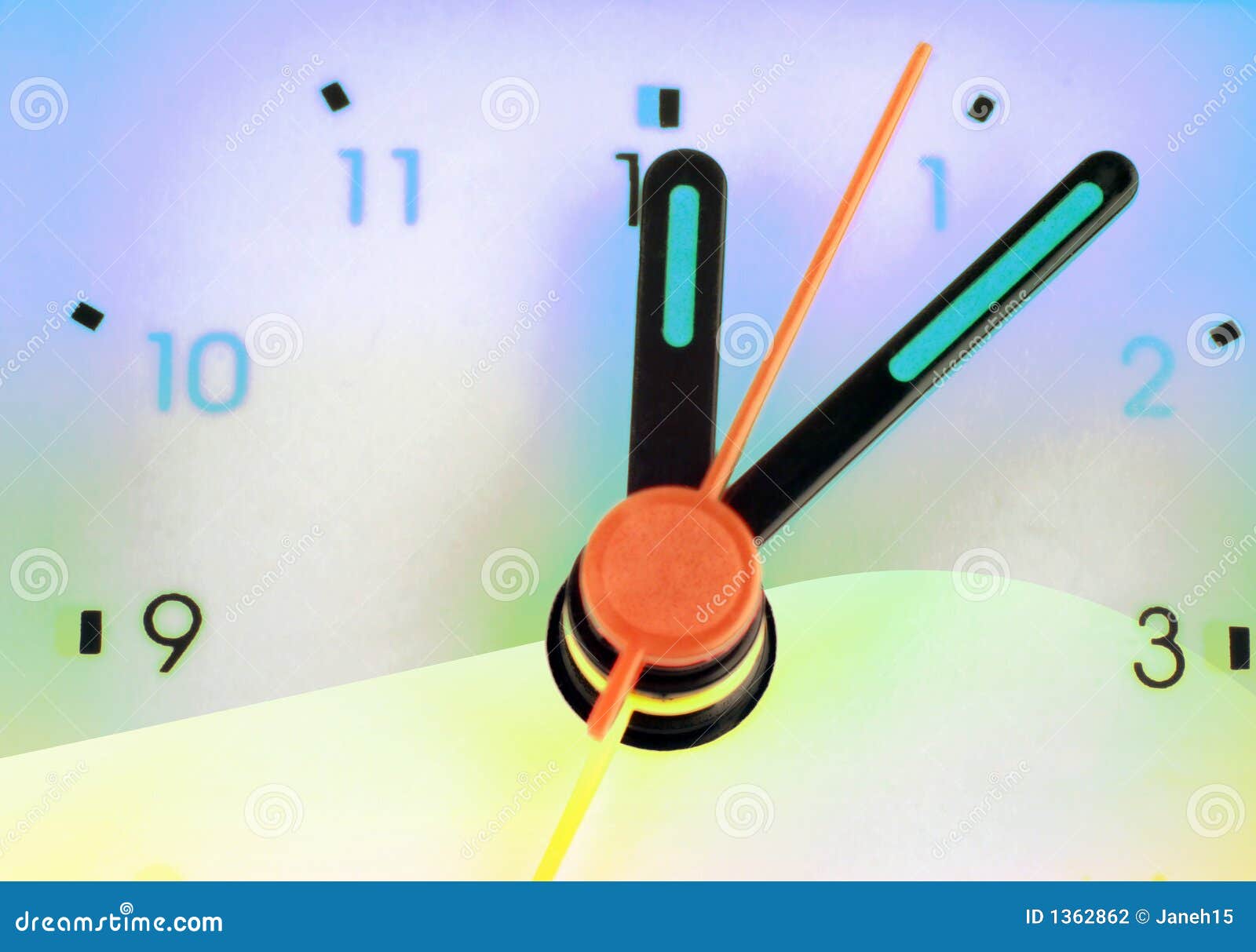 Colorful clock face stock photo. Image of curves, hands - 1362862