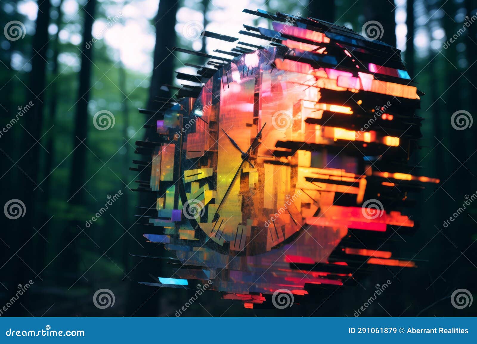 Clock Hanging On Wall. Vector Illustration In Flat Style. Alarm Or ...