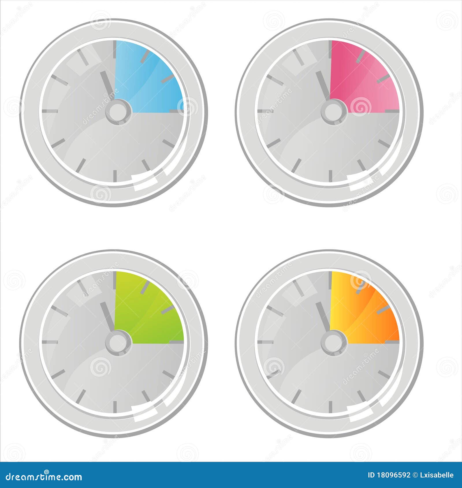 Colorful clocks icons stock vector. Illustration of watch - 18096592