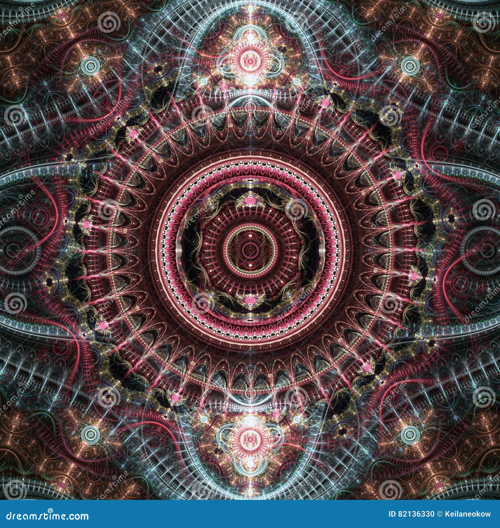 Colorful Clockwork, Steampunk Themed Time Machine Stock Illustration ...