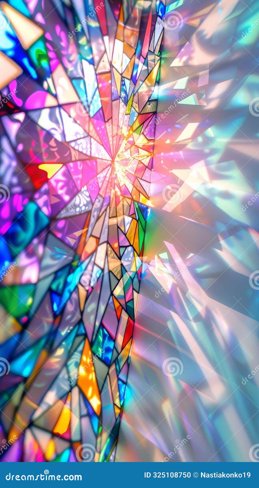 Colorful Close-up of Abstract Stained Glass with Light Play and ...