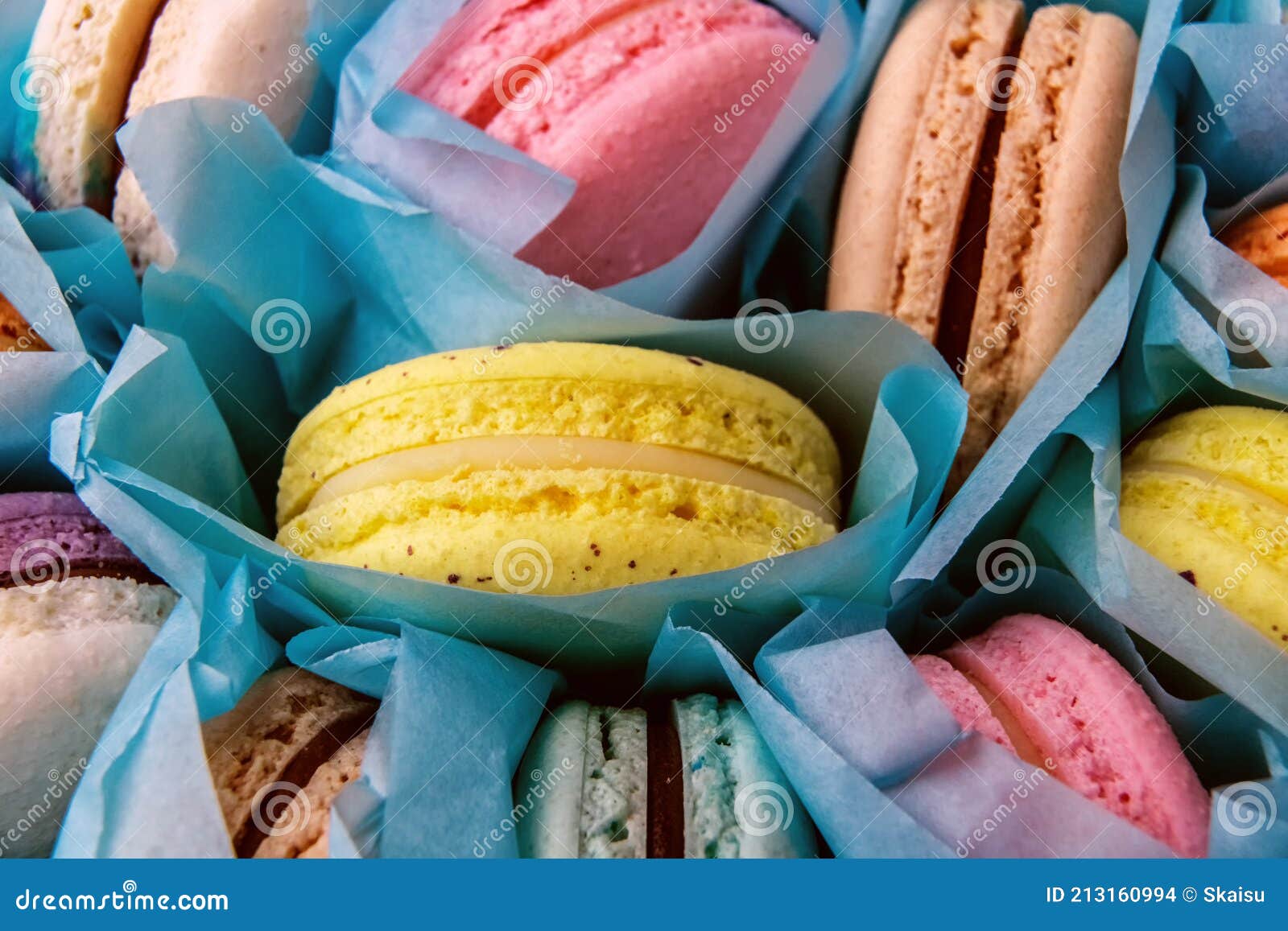 Colorful Close-up Sweet Macaroons Stock Photo - Image of dessert ...