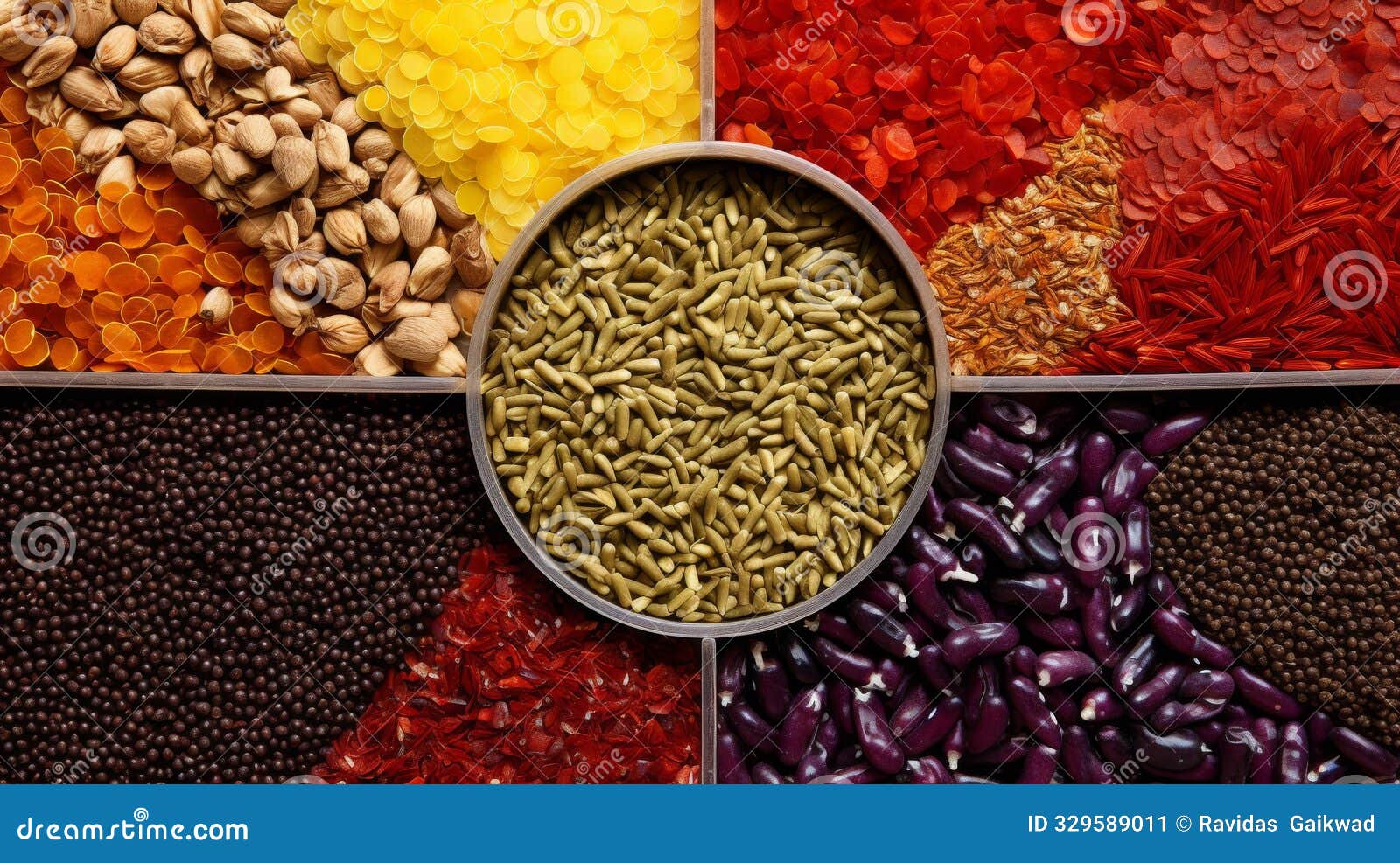 Close-up Of Assorted Spices Mixes Ready For Cooking On Dark Background ...