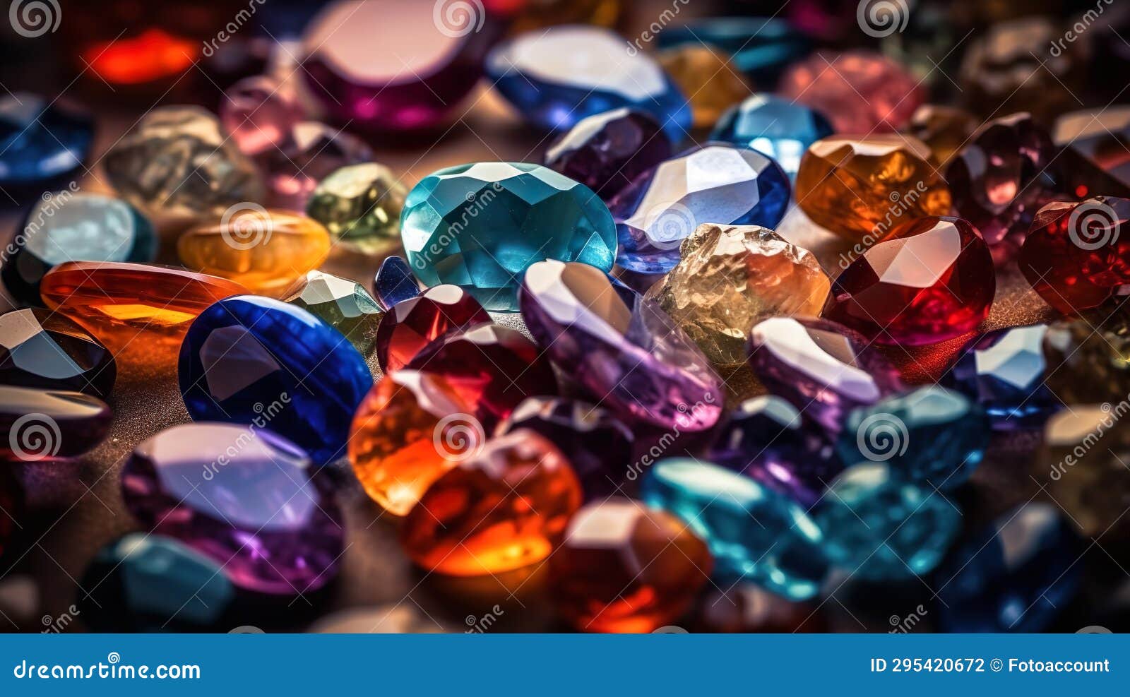 Colorful Close Up Pattern of Gemstones Background - Generative AI Stock ...