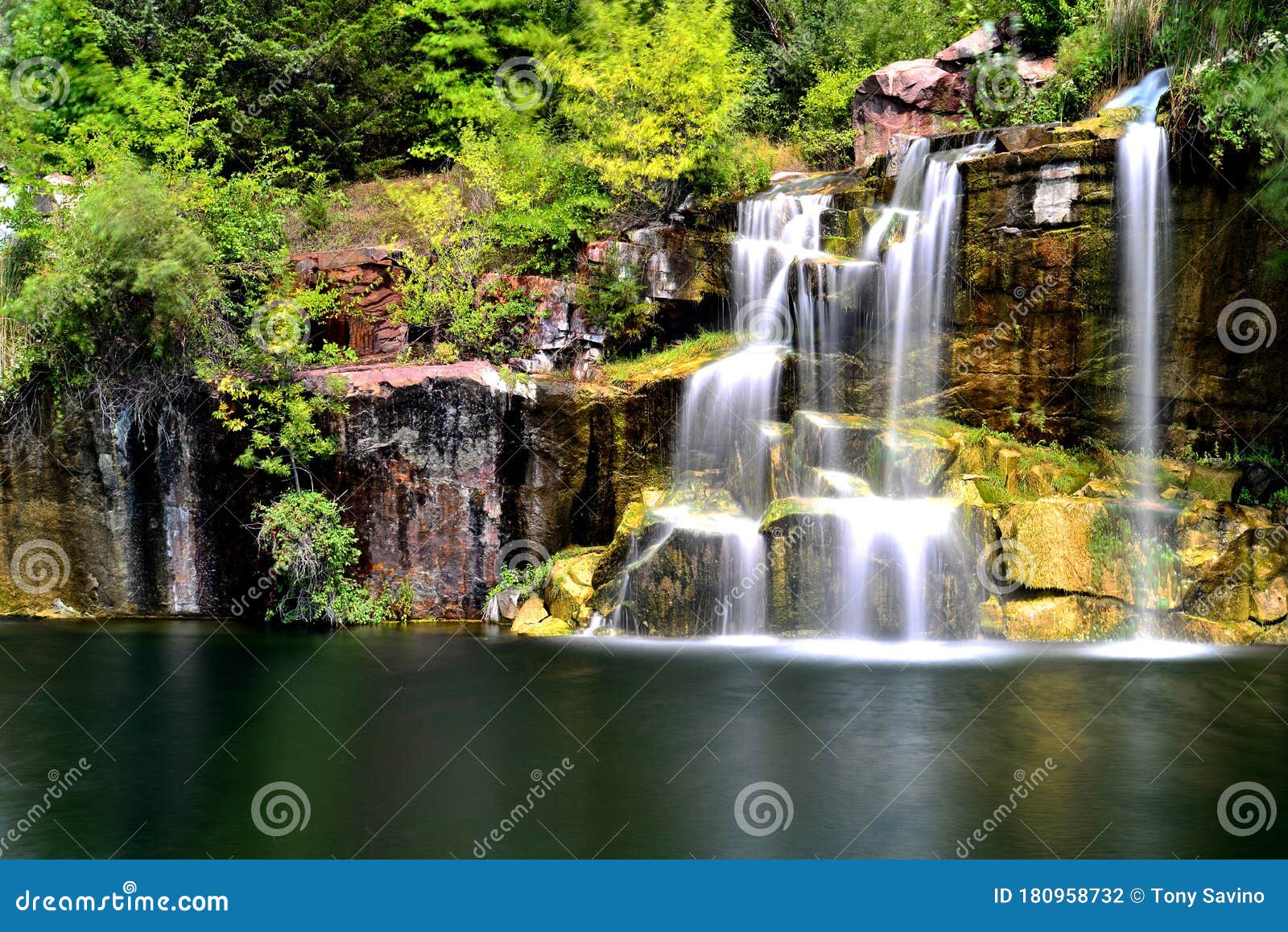 Colorful Close View of Waterfall in Wisconsin Stock Photo - Image of ...
