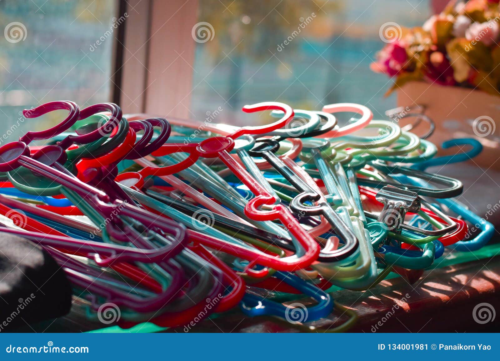 Colorful Cloth hanger stock image. Image of edge, cloth - 134001981