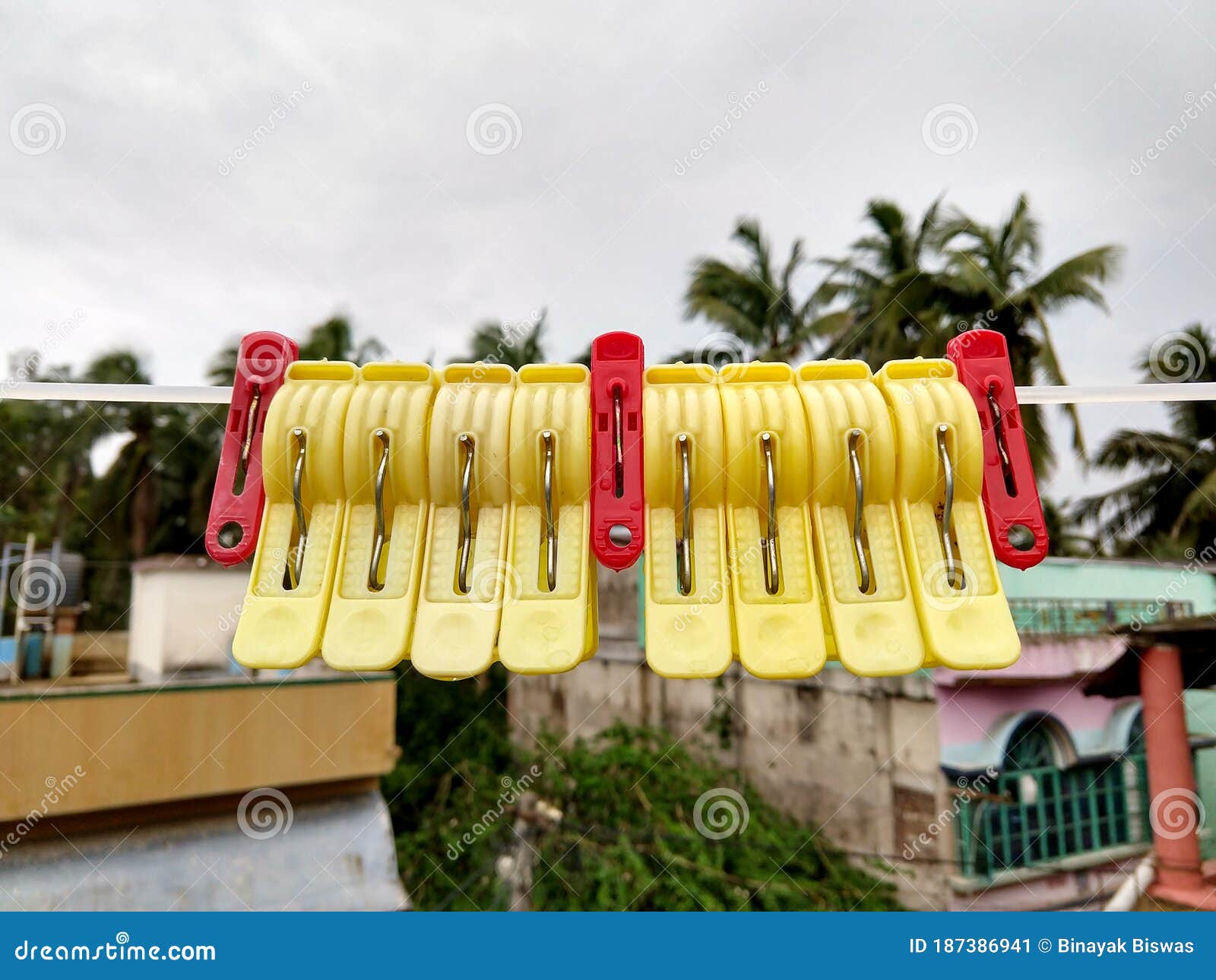 Colorful Cloth Hanging Clips Stock Image - Image of binder, clamp ...