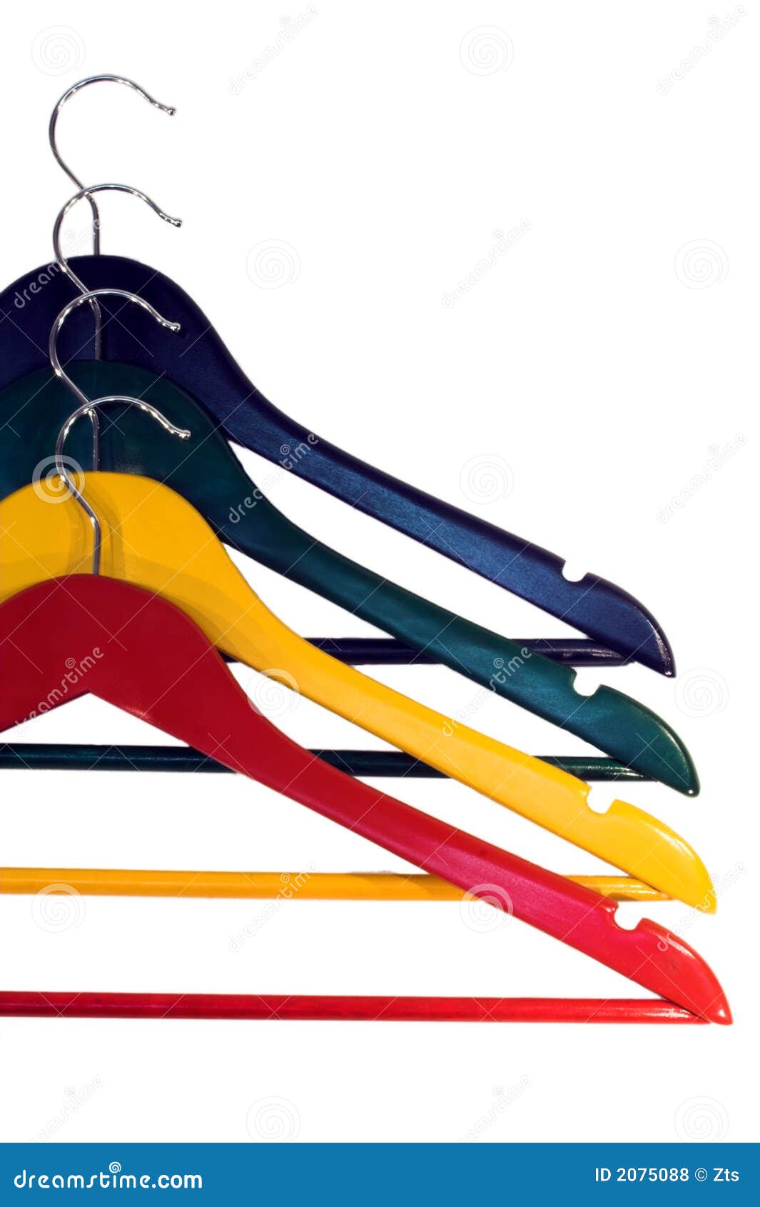 Colorful clothes-hangers stock photo. Image of blue, shirt - 2075088