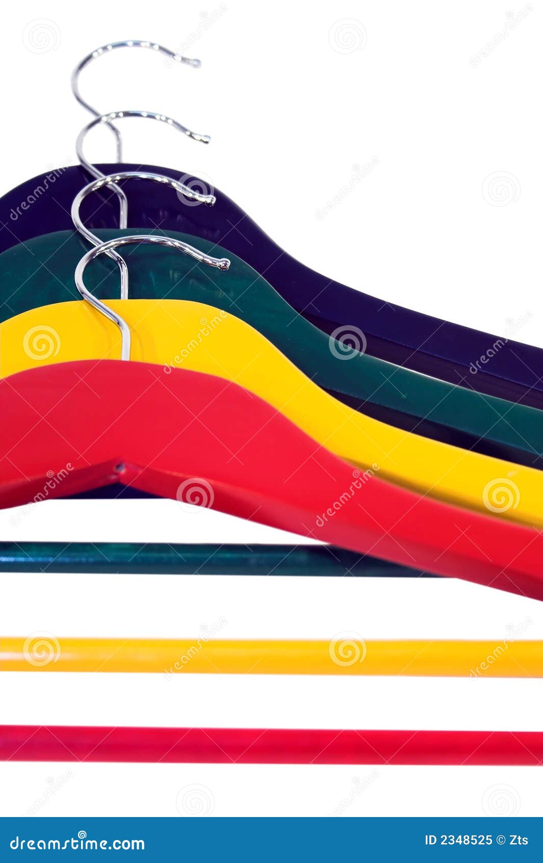 Colorful clothes-hangers stock image. Image of robe, isolated - 2348525