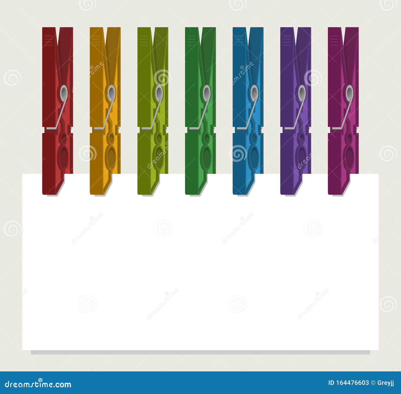Colorful Clothes-pegs Holding Piece of Paper Stock Vector ...