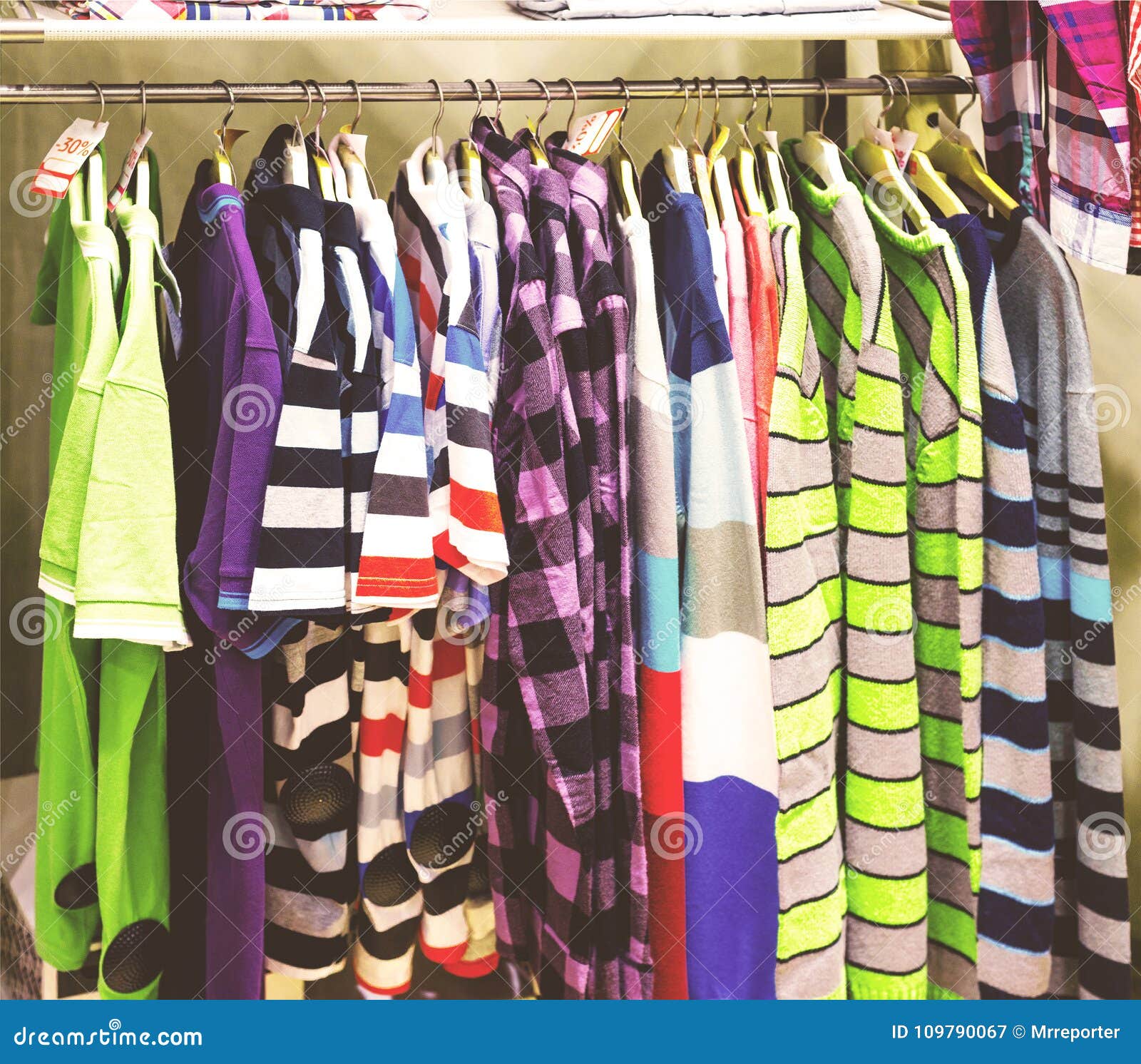 Clothe shop stock image. Image of hang, hook, sale, rack - 109790067