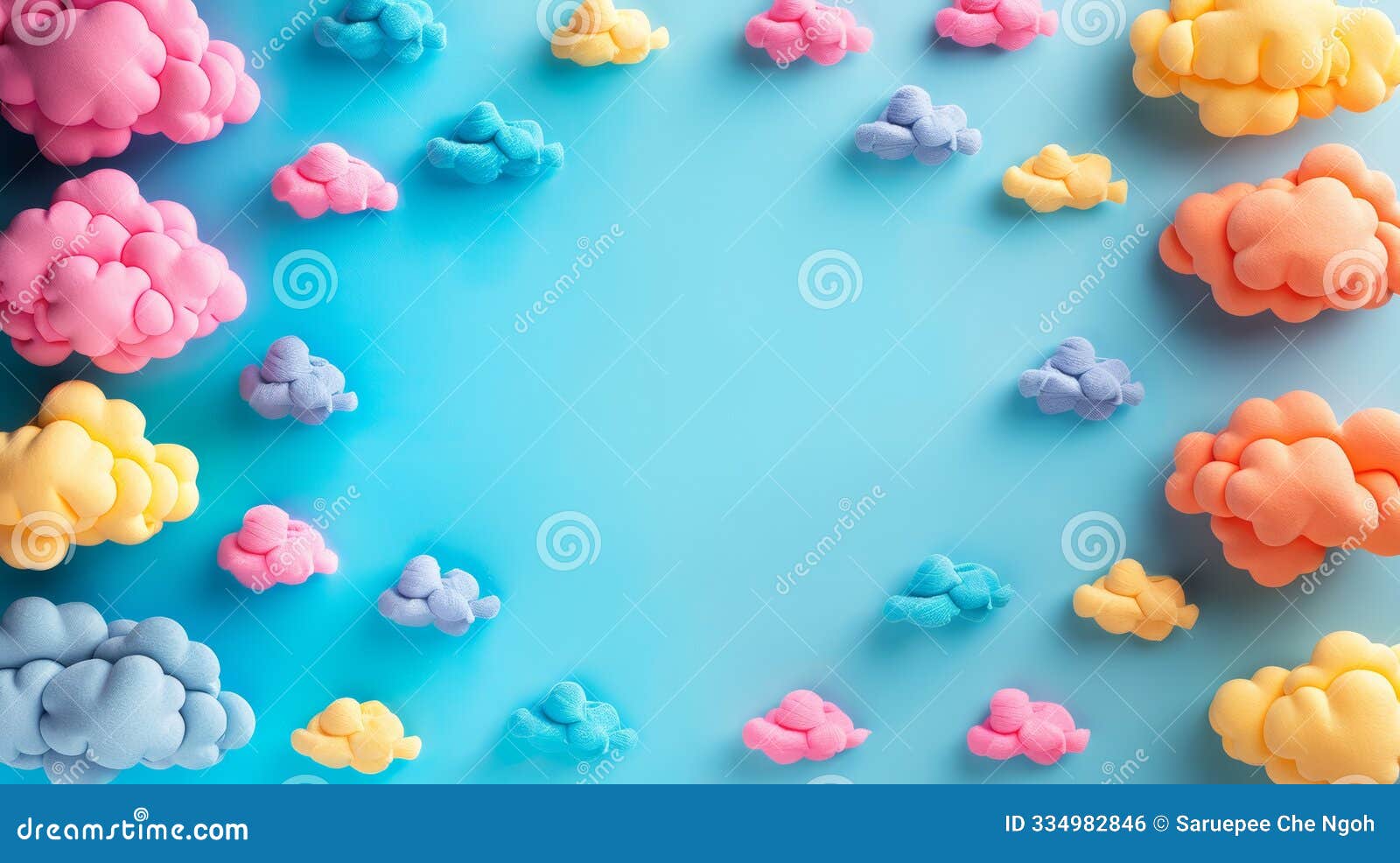 Colorful Cloud Computing Concept Frame Border Background with Vibrant ...