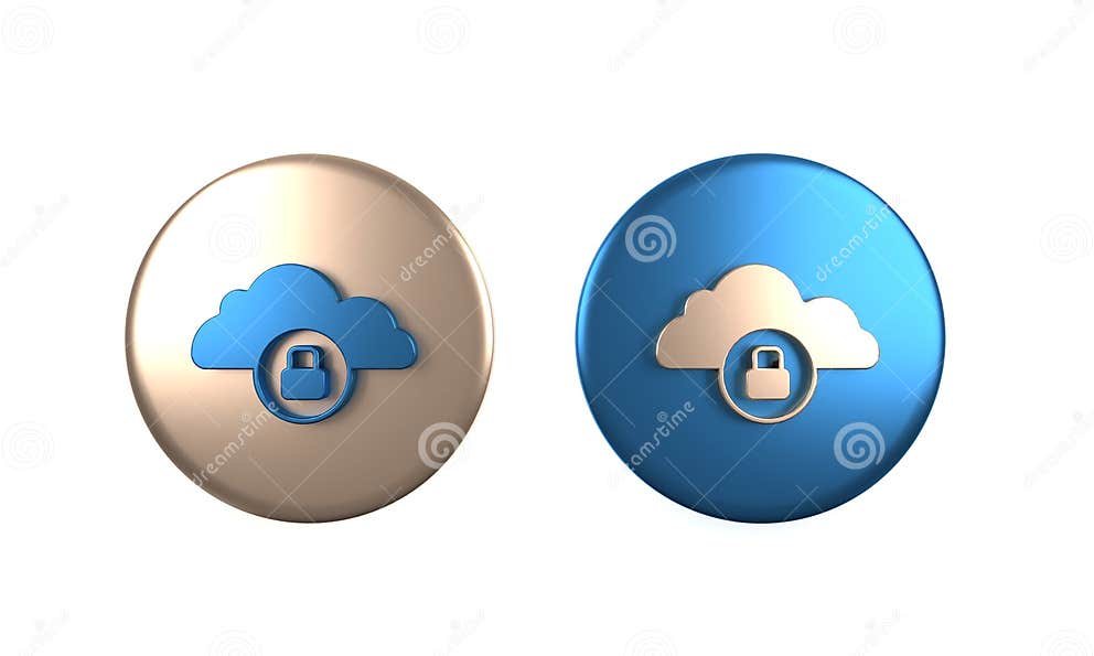 Colorful Cloud Computing Lock Icon Isolated on White Background. Security, Safety, Protection ...