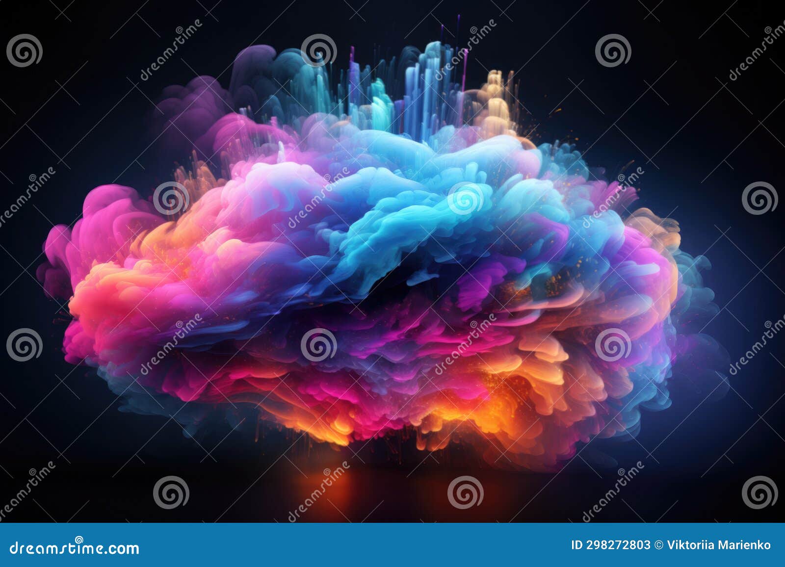 Colorful Cloud of Ink in Water on Black Background Stock Illustration ...
