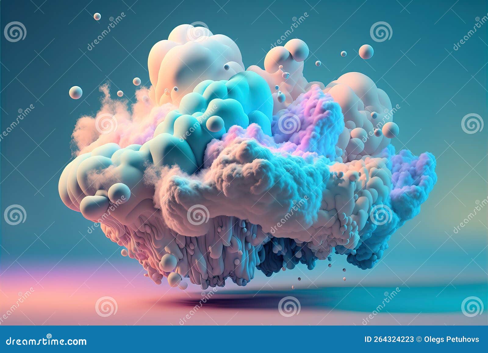 A Colorful Cloud of Liquid Floating in the Air with Bubbles and Bubbles ...