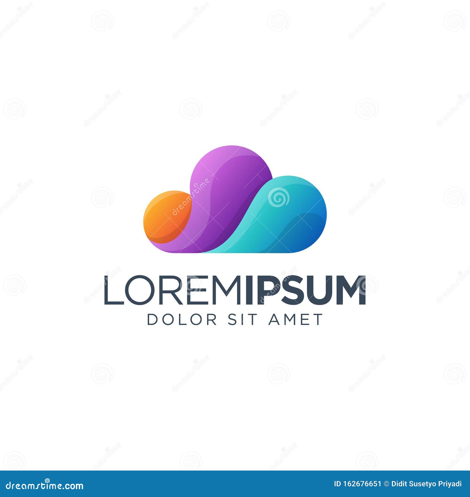 Colorful Cloud Logo Design stock vector. Illustration of code - 162676651