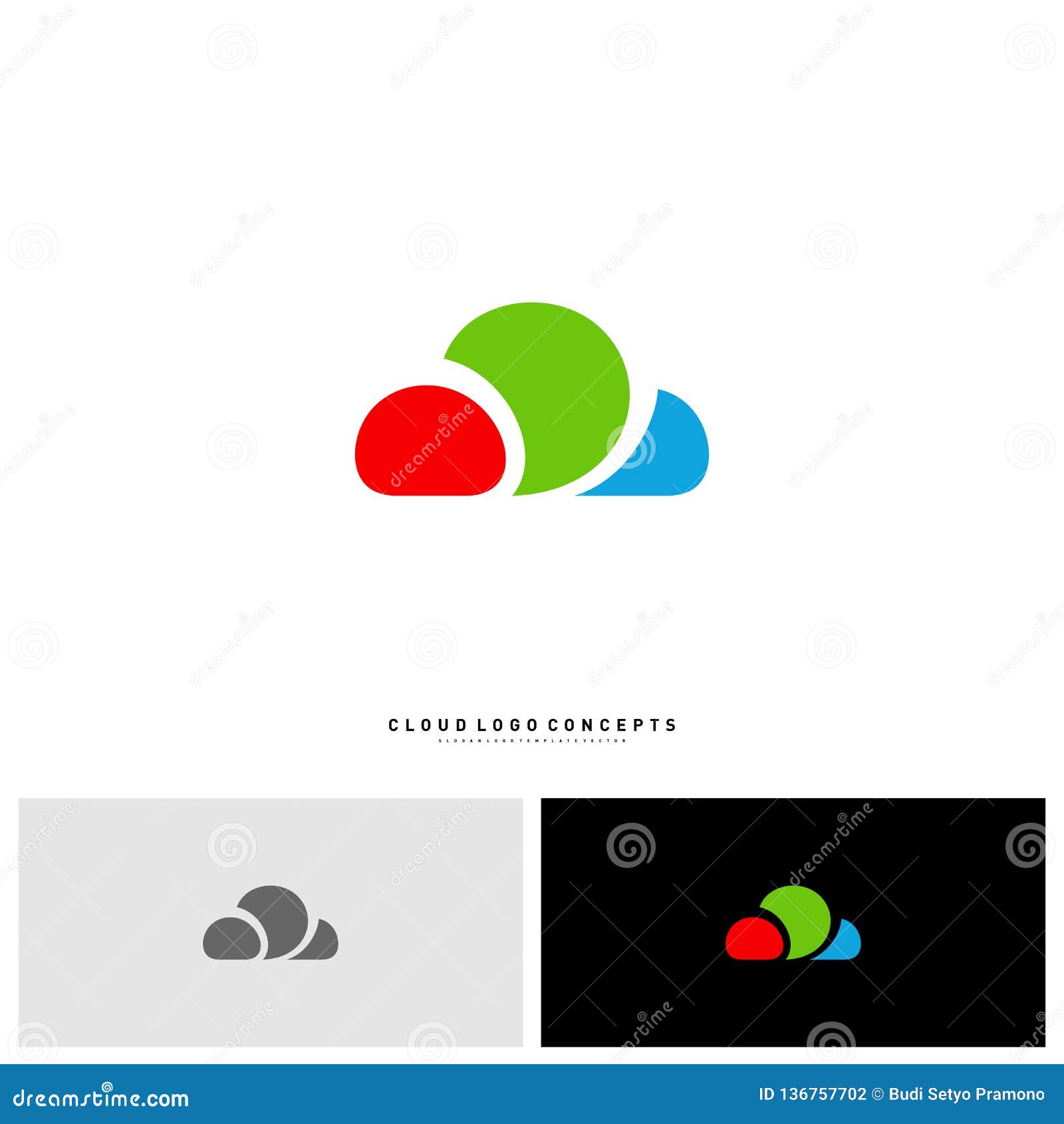 Colorful Cloud Logo Design Concept Vector. Cloud Paint Logo Template ...