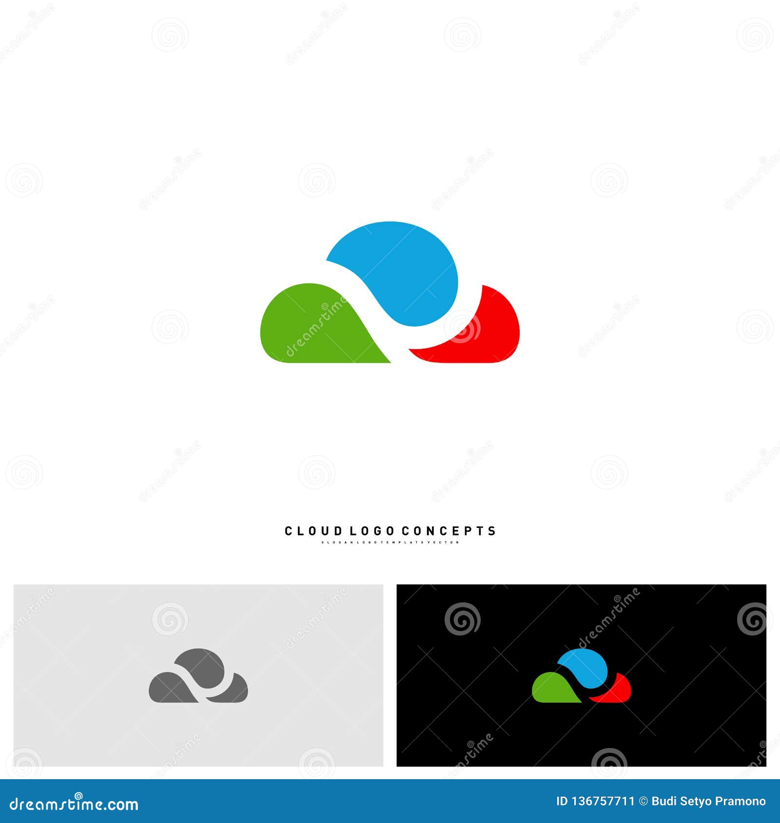 Colorful Cloud Logo Design Concept Vector. Cloud Paint Logo Template ...