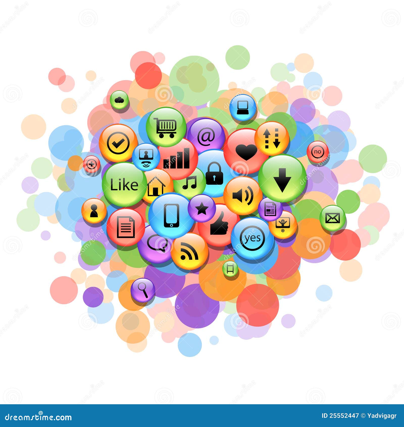Colorful Cloud Made of Internet Icons Stock Vector - Illustration of ...