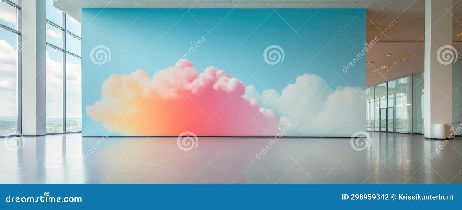 Colorful Cloud in Modern Office AI Generated Stock Photo - Image of ...