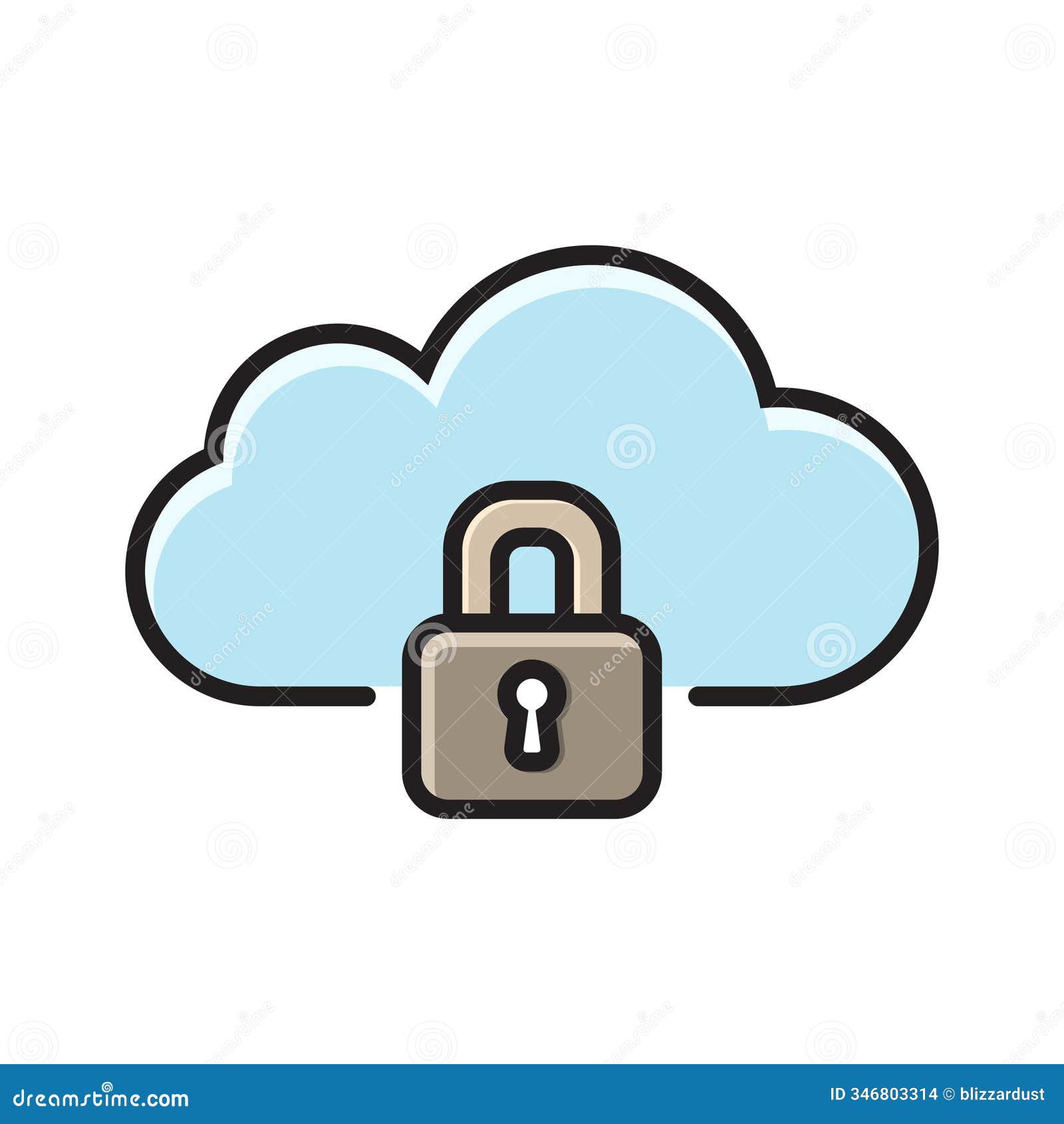 Colorful Cloud Security Icon Data Protection Visual Stock Illustration ...