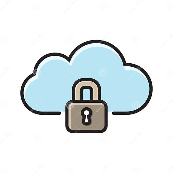 Colorful Cloud Security Icon Data Protection Visual Stock Illustration ...