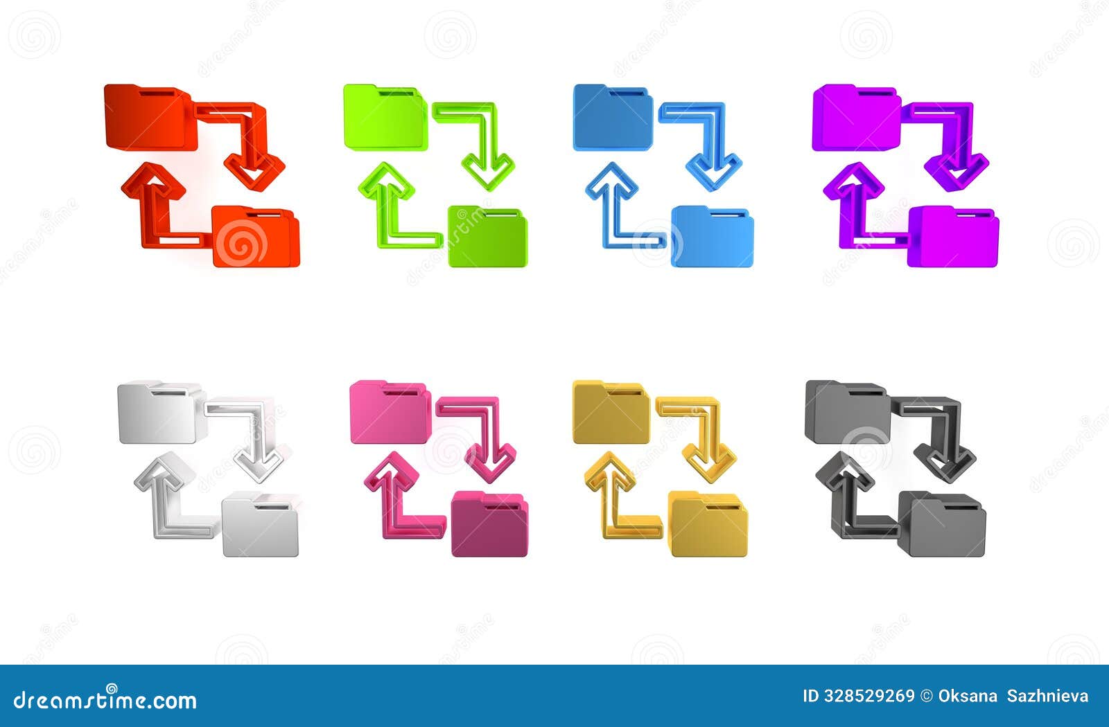 Colorful Cloud Storage Text Document Folder Icon Isolated on White ...