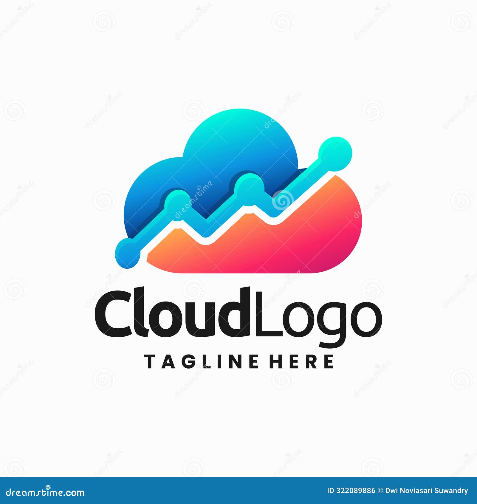 Colorful Cloud Technology Logo, Cloud Logo, Server Logo Stock Vector ...