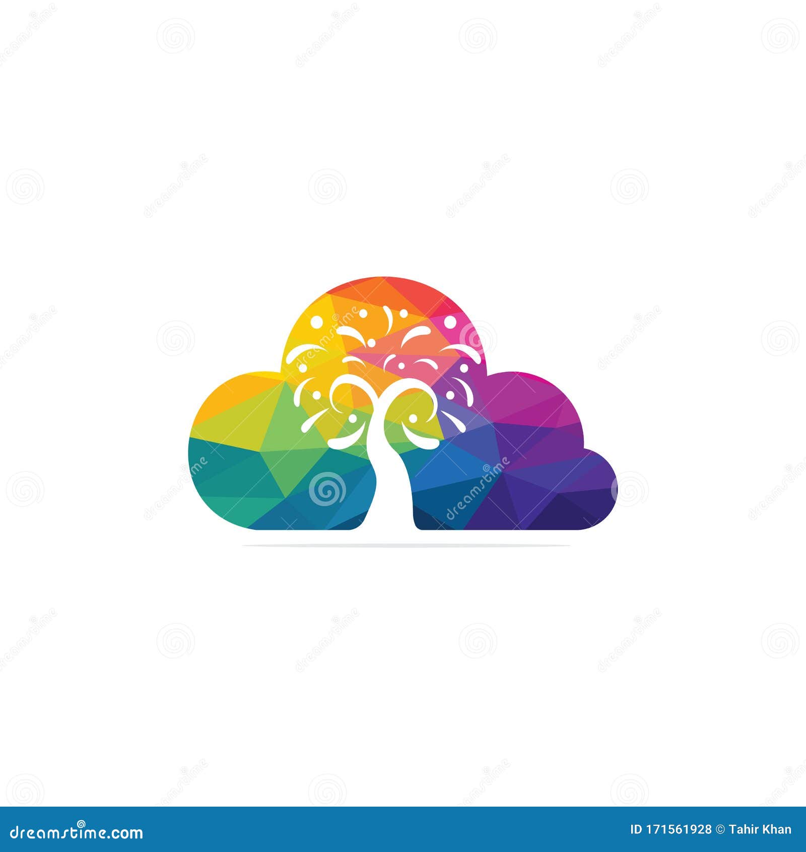 Colorful Tree Vector Logo Design. Stock Illustration - Illustration of ...