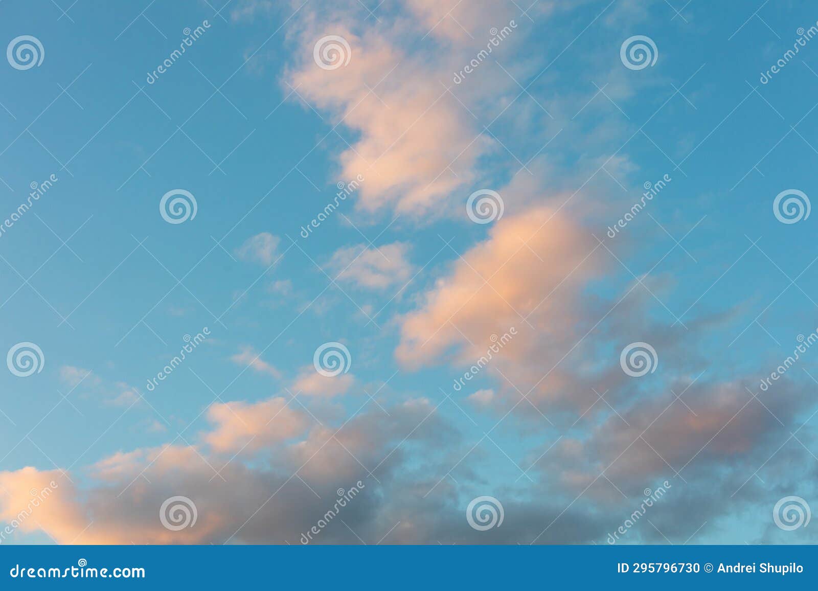 Colorful Clouds on the Blue Sky at Sunset Stock Photo - Image of ...