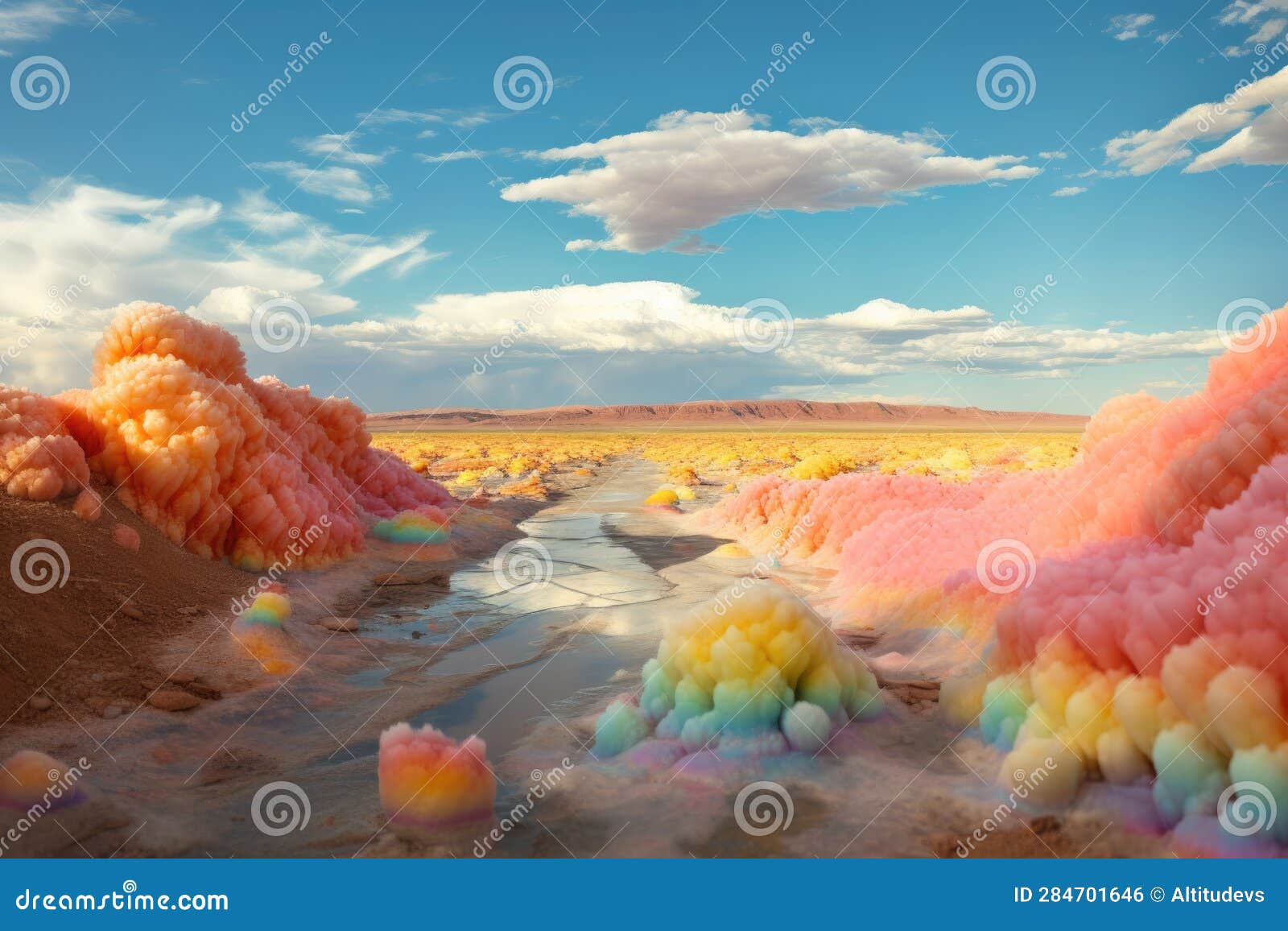 Colorful Clouds Descending upon a Desert Stock Photo - Image of ...