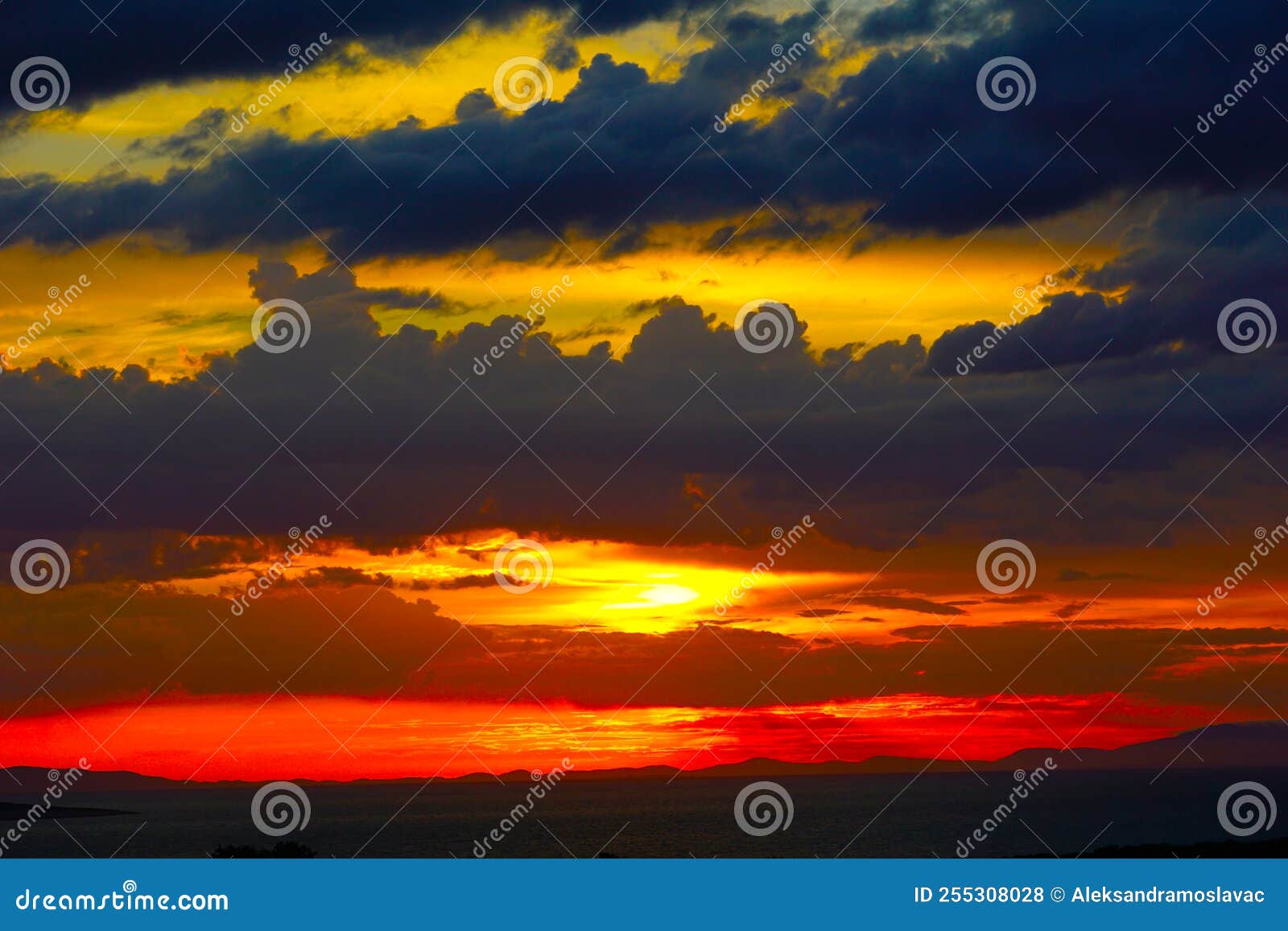 Colorful Clouds on Dramatic Sky after Summer Storm Stock Photo - Image ...
