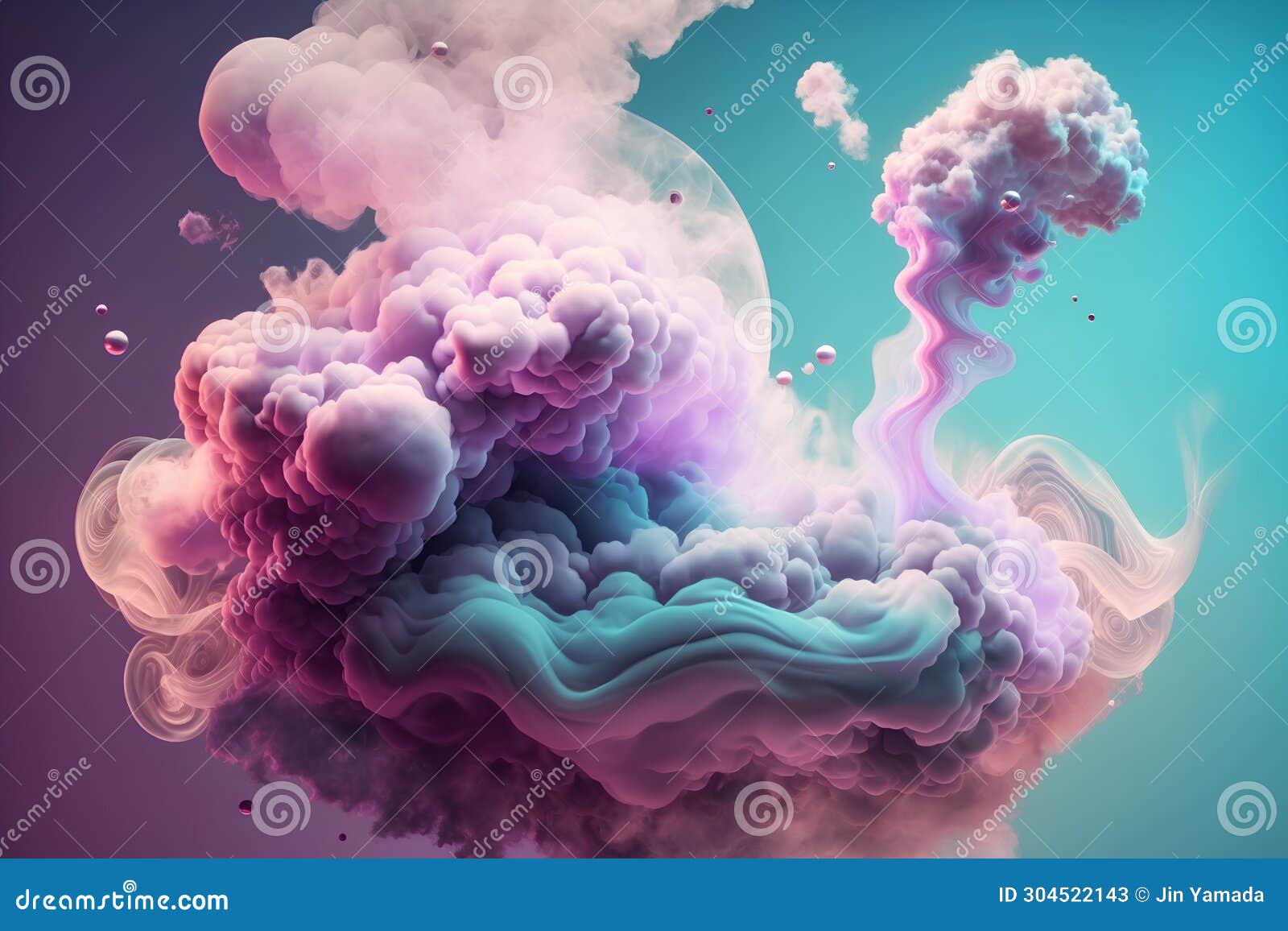Colorful Clouds of Ink in Water. 3d Rendering, 3d Illustration Stock ...