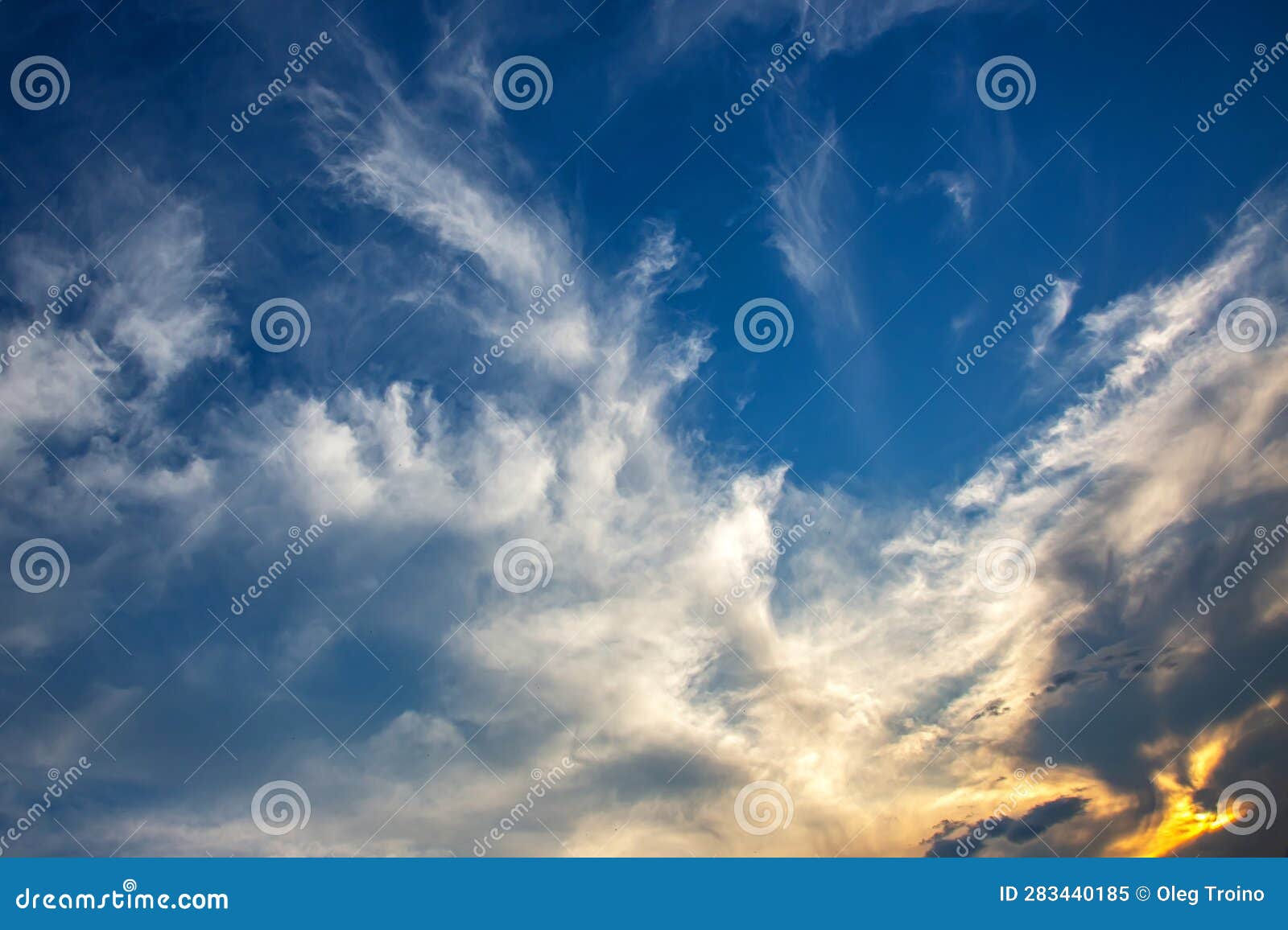 Colorful Clouds in the Sky at Sunset Stock Image - Image of dusk, light ...