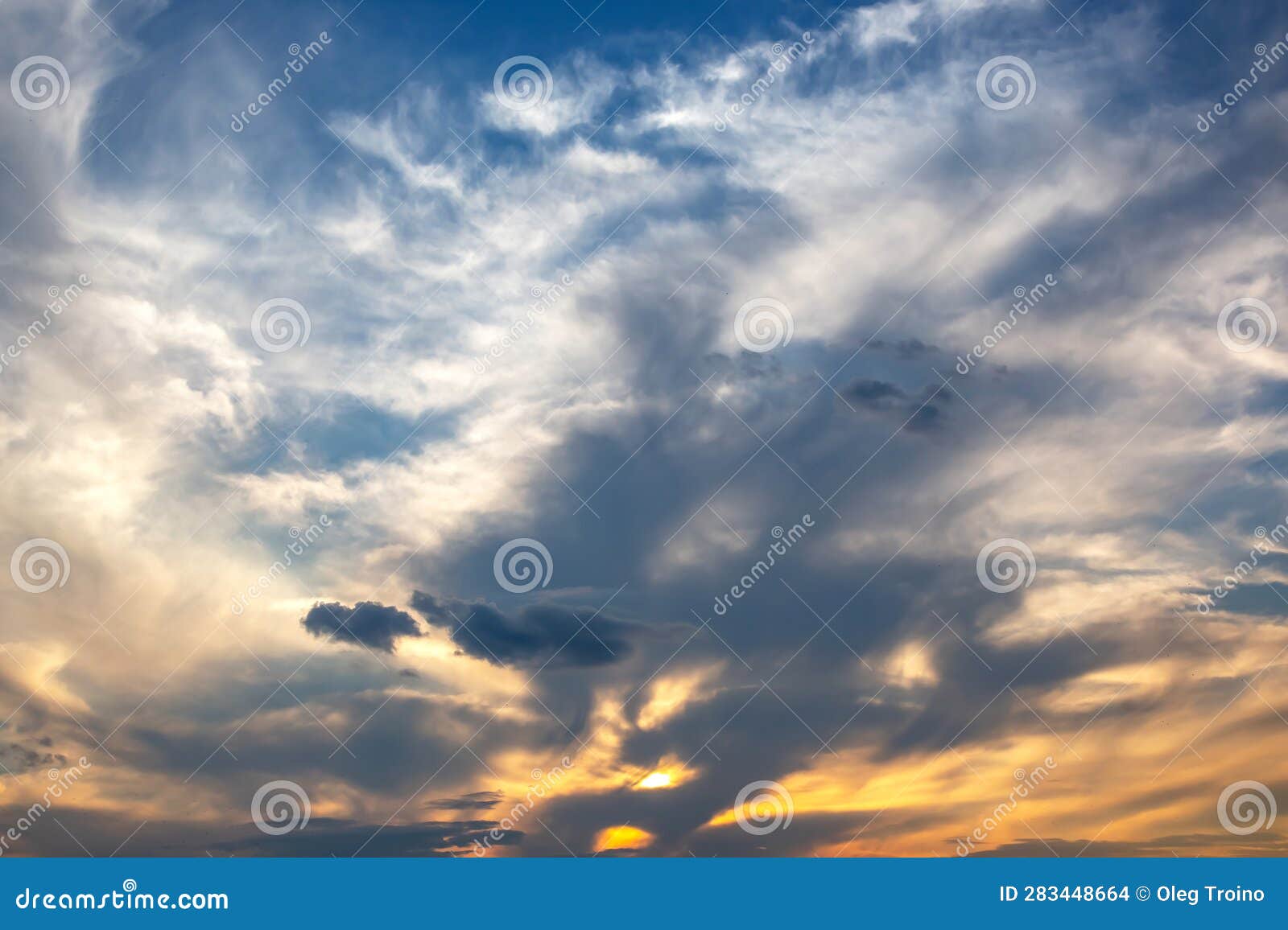 Colorful Clouds in the Sky at Sunset Stock Photo - Image of sunlight ...