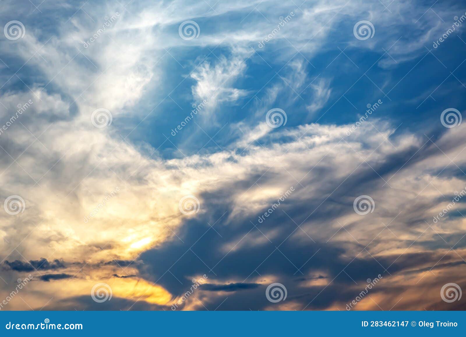 Colorful Clouds in the Sky at Sunset Stock Image - Image of climate ...