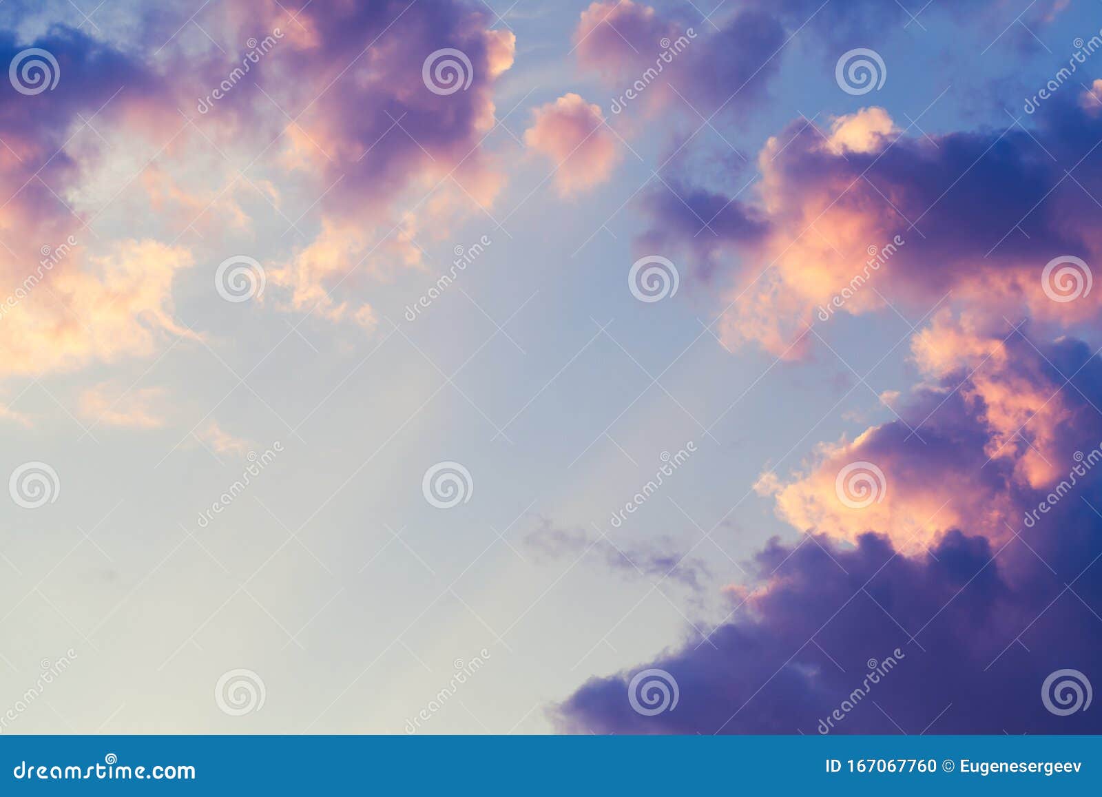 Colorful Clouds in the Sky at Sunset, Natural Background Stock Photo ...