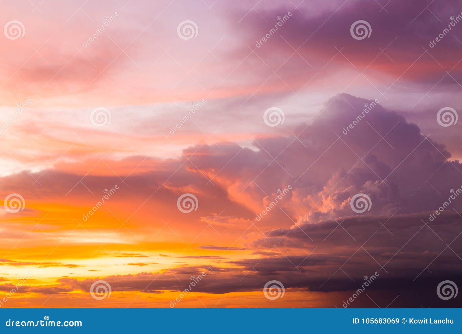 Colorful of the Clouds and the Sky at Sunset, at Twilight Stock Image ...