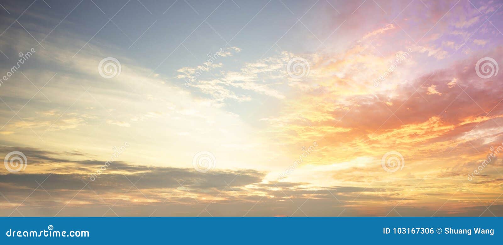 Background of Colorful Sky Concept: Dramatic Sunset with Twilight Color ...