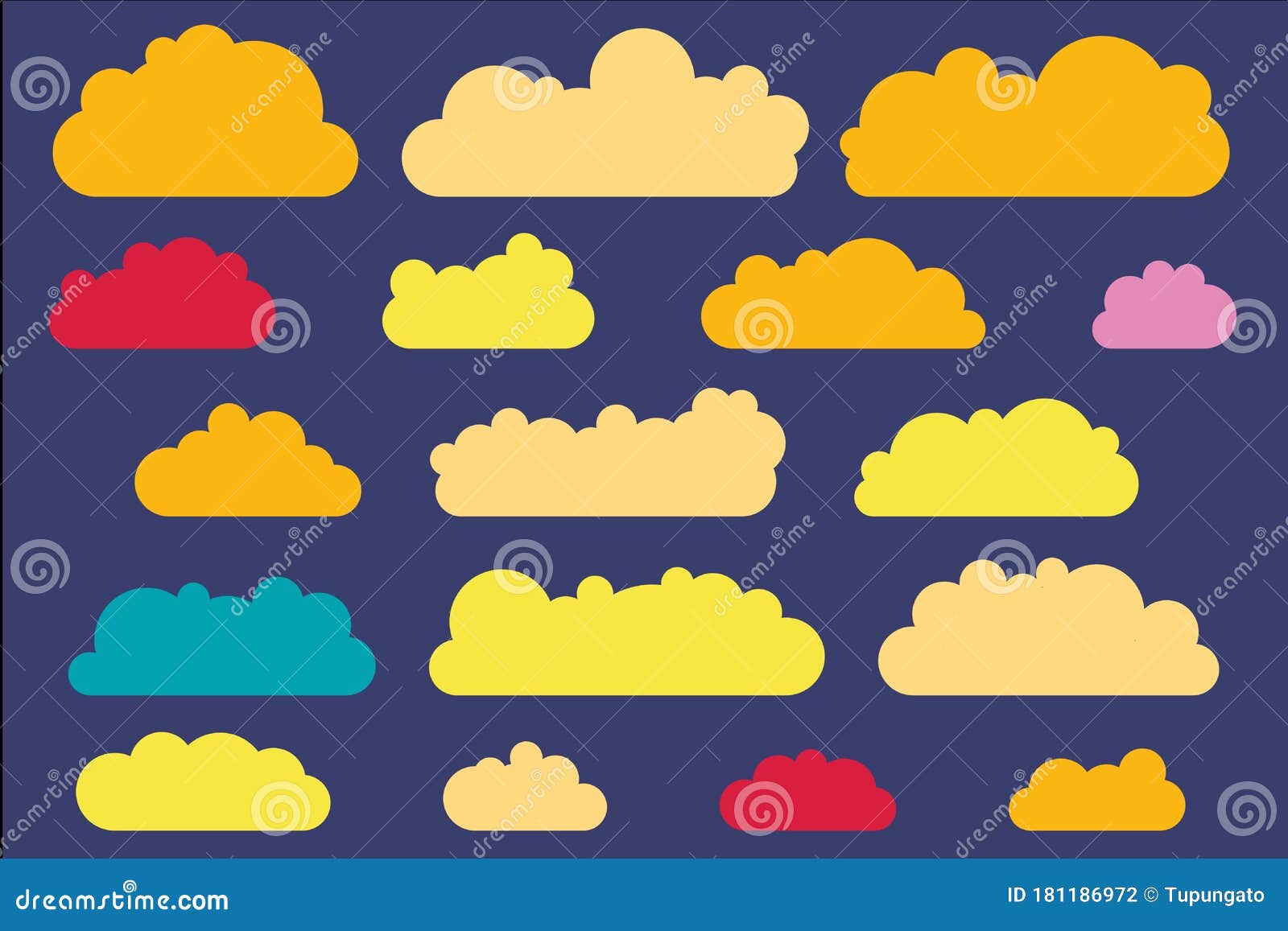 Colorful clouds vector stock illustration. Illustration of decorative ...